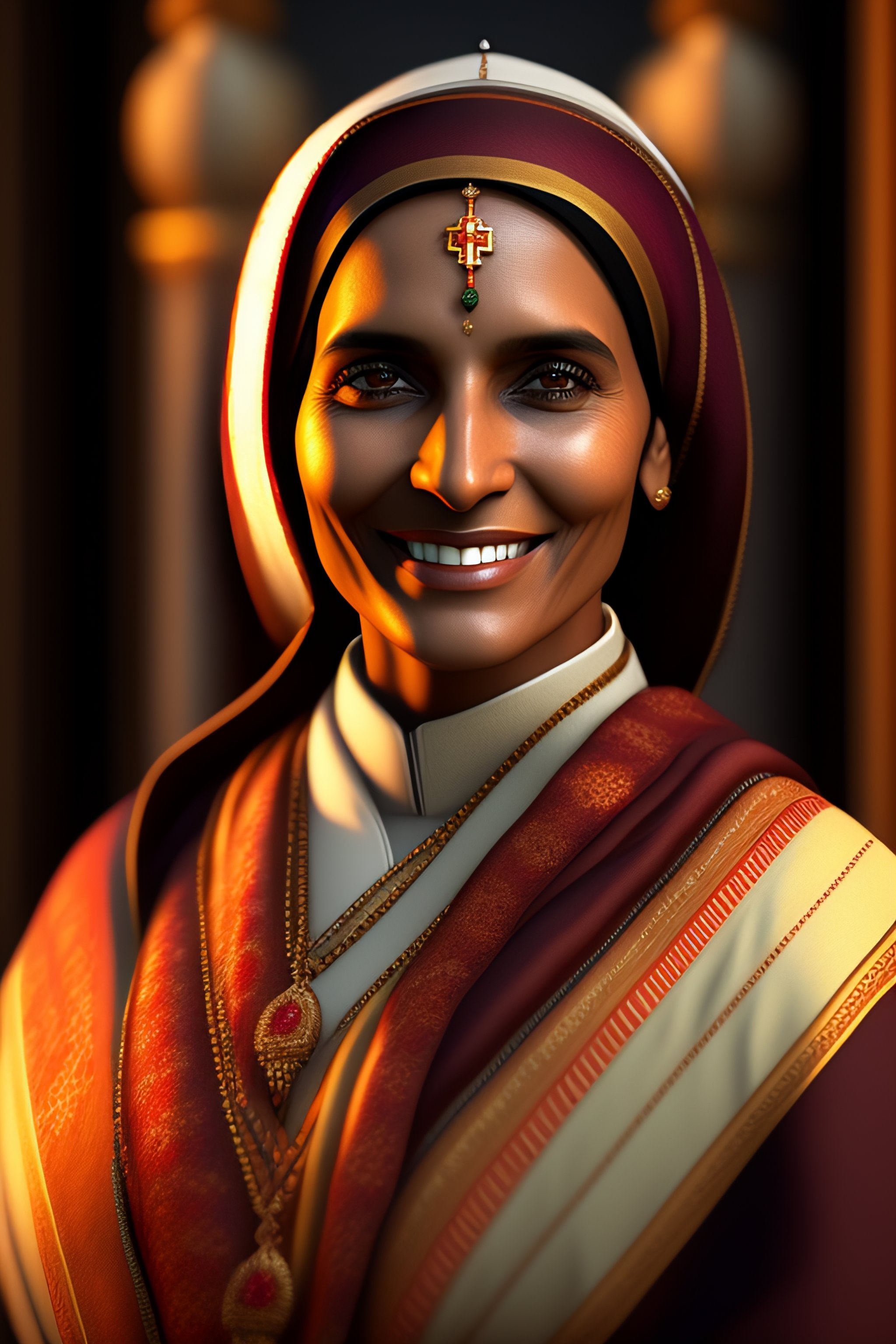 Lexica - An Indian Catholic nun smiling, intricate details, 8k, 4k ...