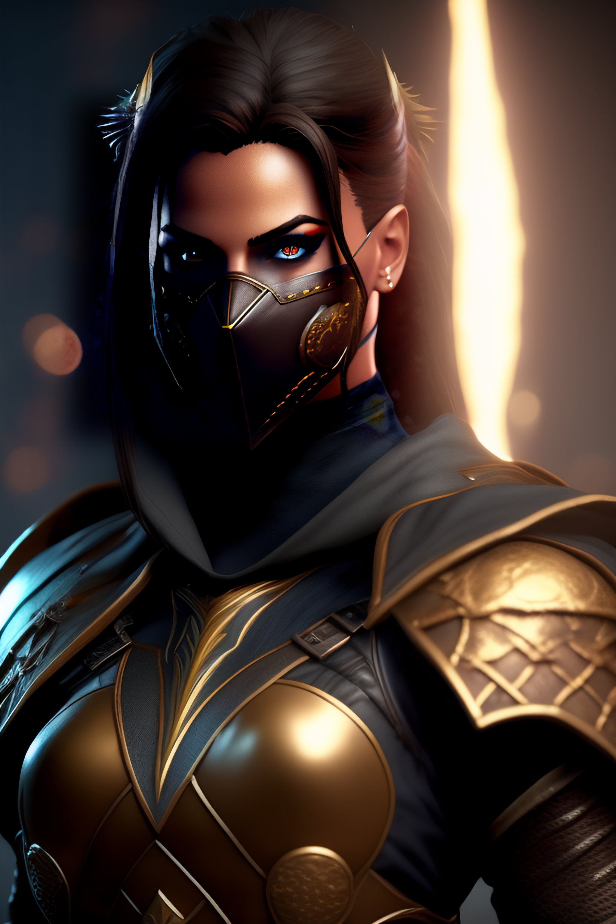 Lexica - Fantasy female dust archer with mask from mortal kombat 11