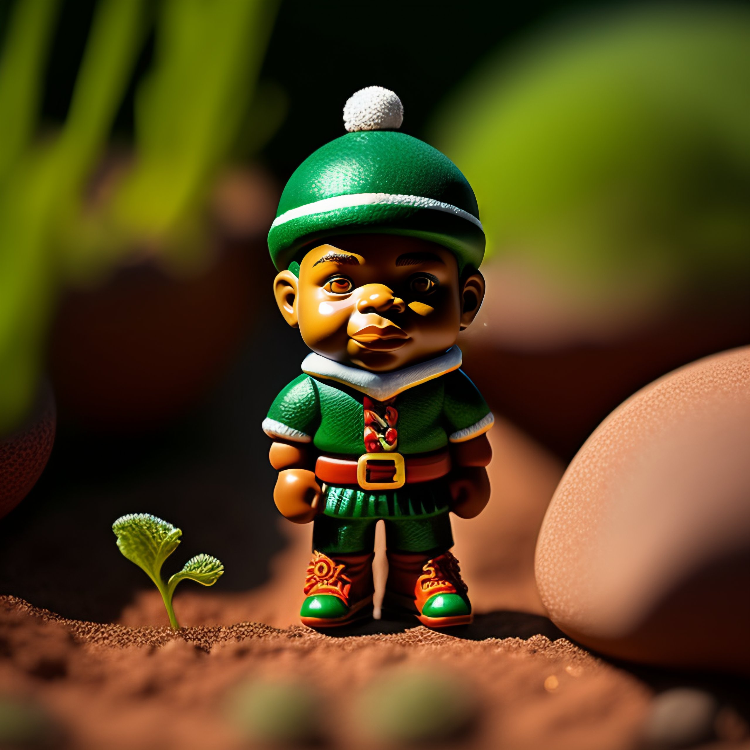 Lexica - Giannis Antetokounmpo as a midget gnome, toy figure, garden