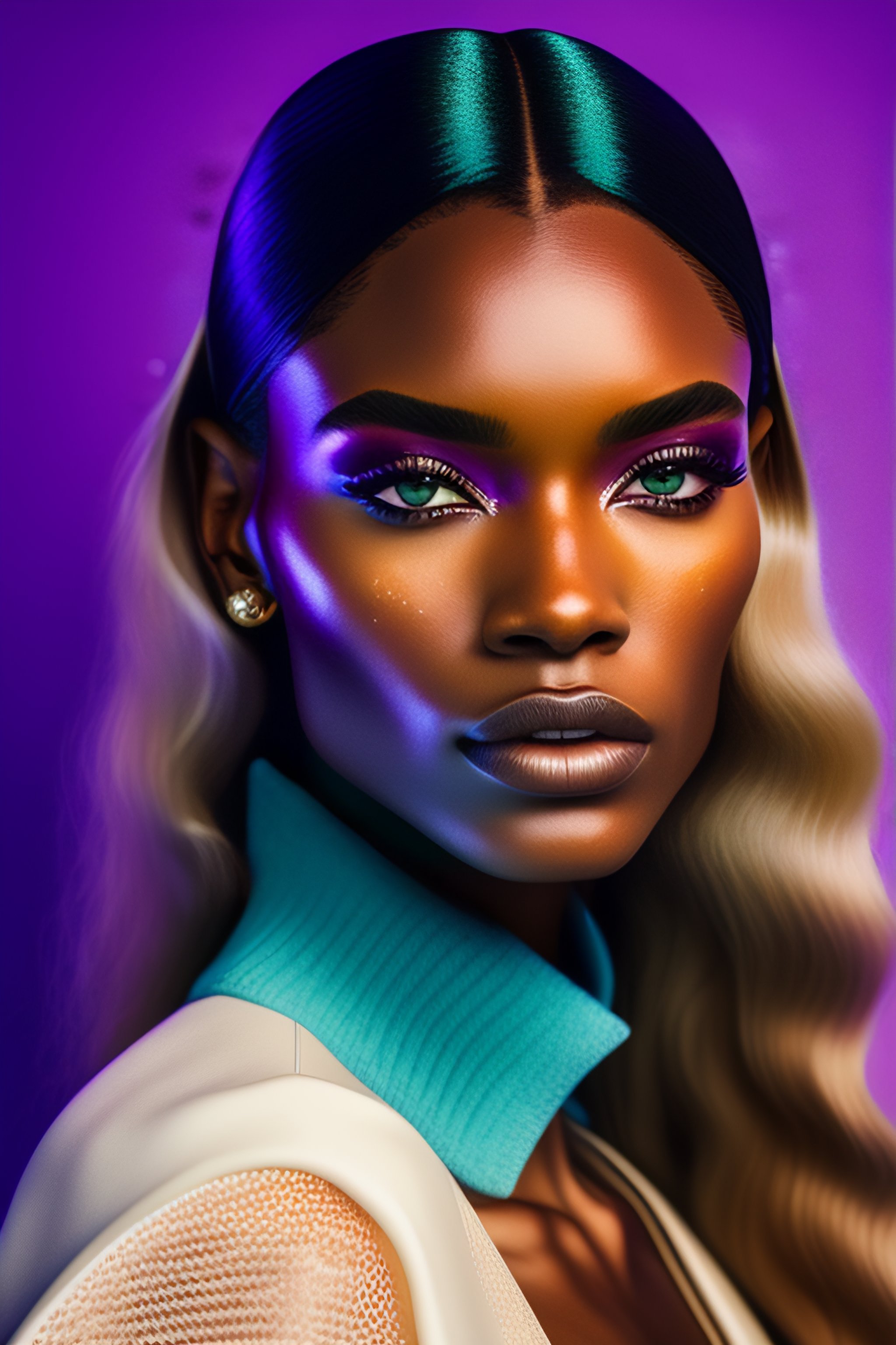 Lexica - A photo close-up of a beautiful long haired woman with light ...