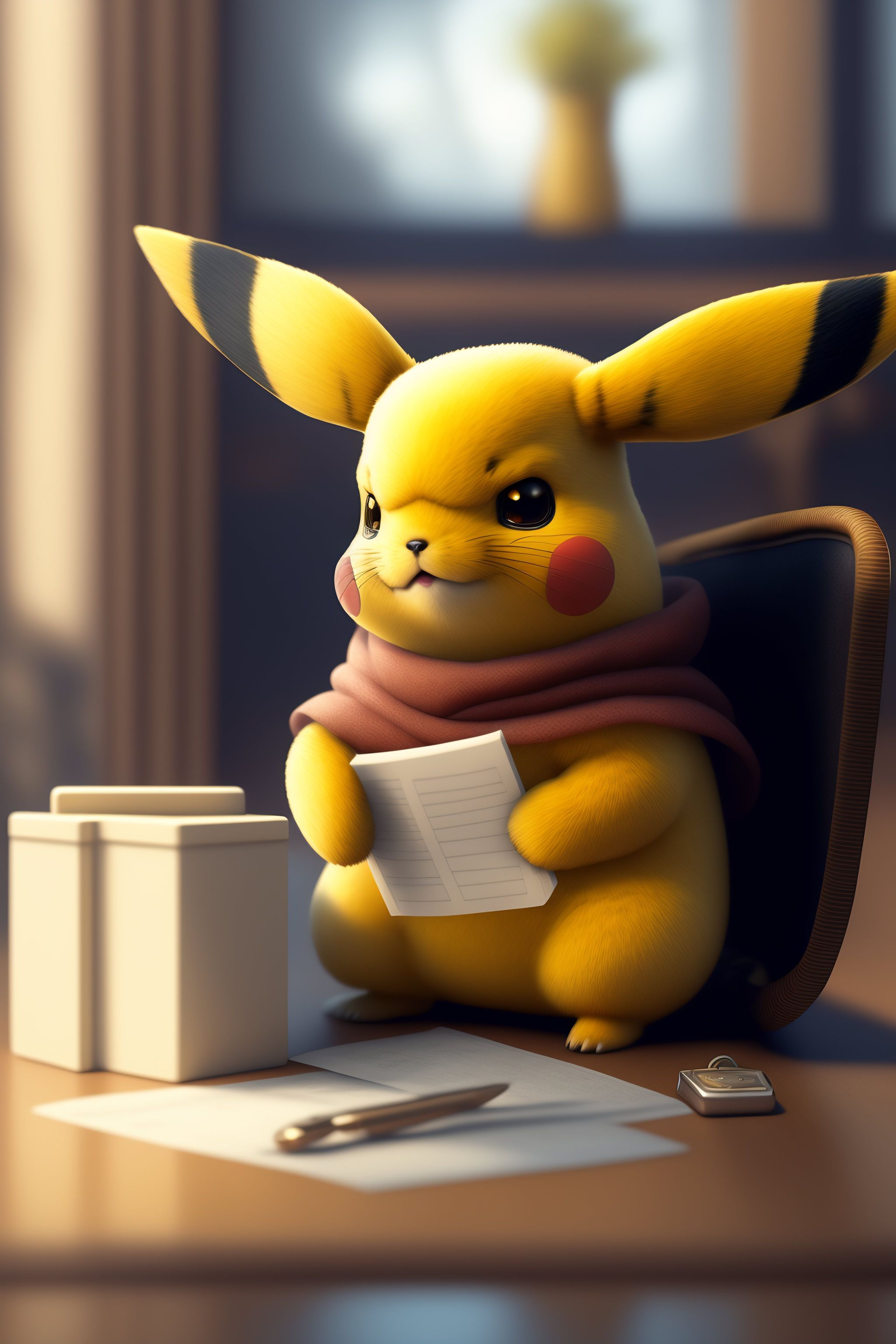 Lexica - Pikachu commiting tax fraud, paperwork, exhausted, cute ...