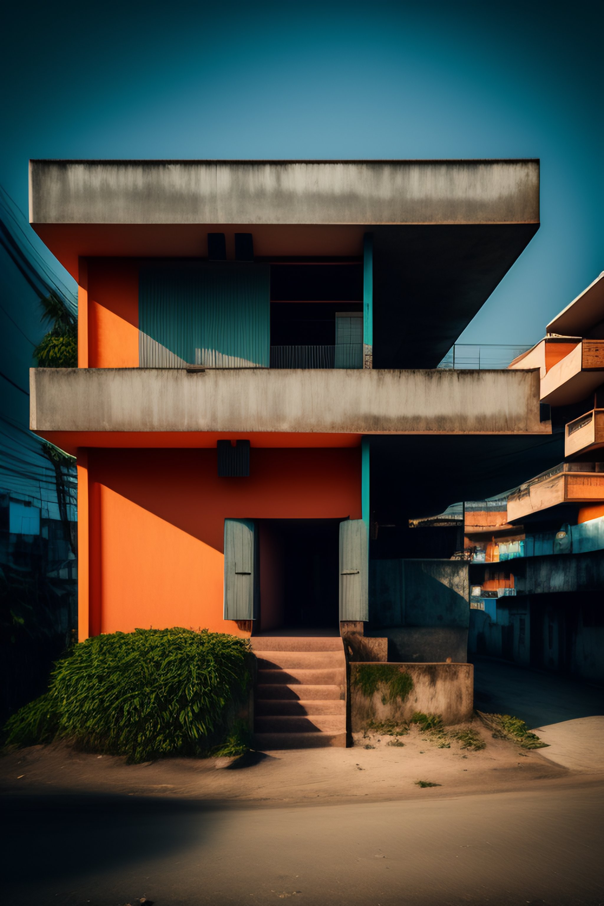 Lexica - Photography, Portrait, 30mm, favela, modernist architecture