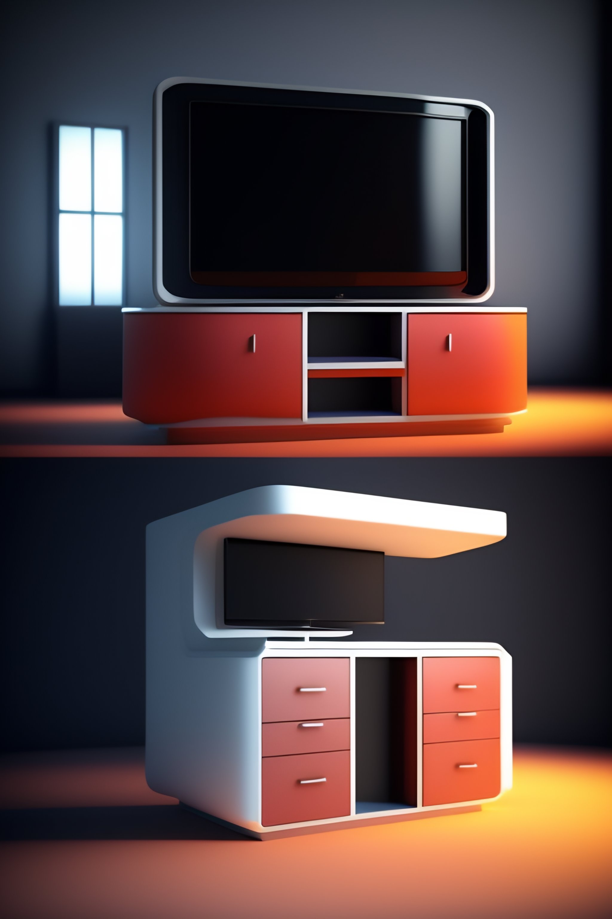 Lexica - A low poly 3d model of a television news studio, unreal engine ...
