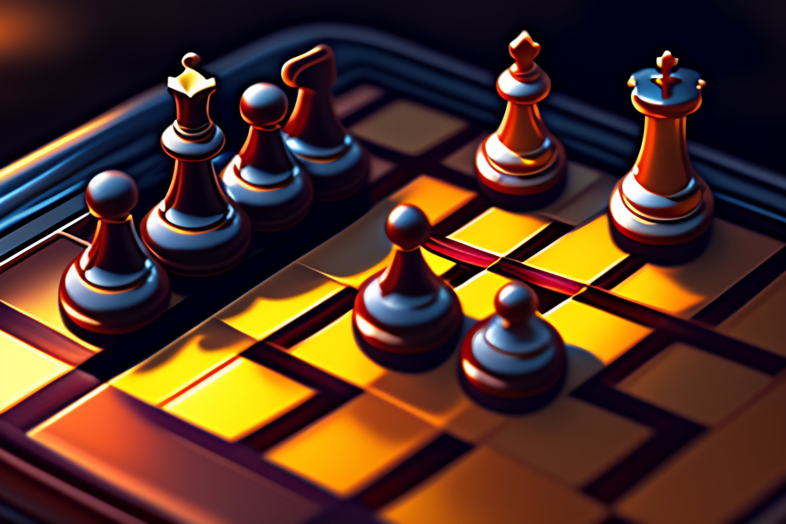 Lexica - A top view of a chess board with a chess timer, impressionist ...