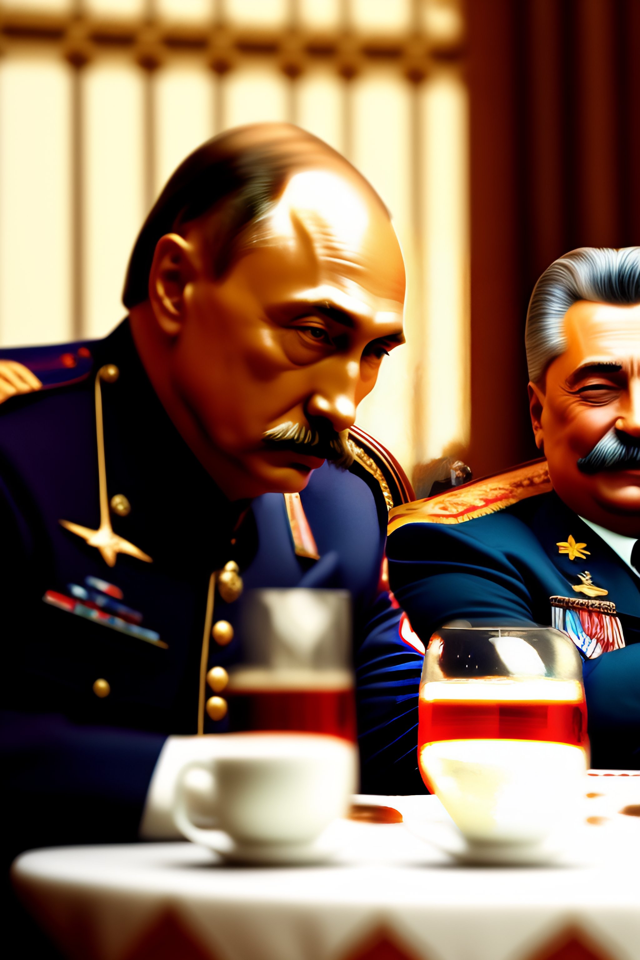 Lexica - Vladimir Putin and Joseph Stalin are sitting at the table ...