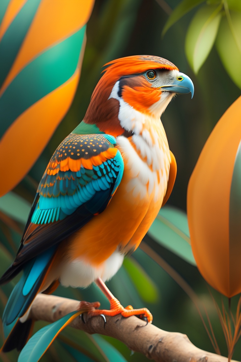 Lexica - A colourful hawk in a tropical forest, photorealistic, ultra ...