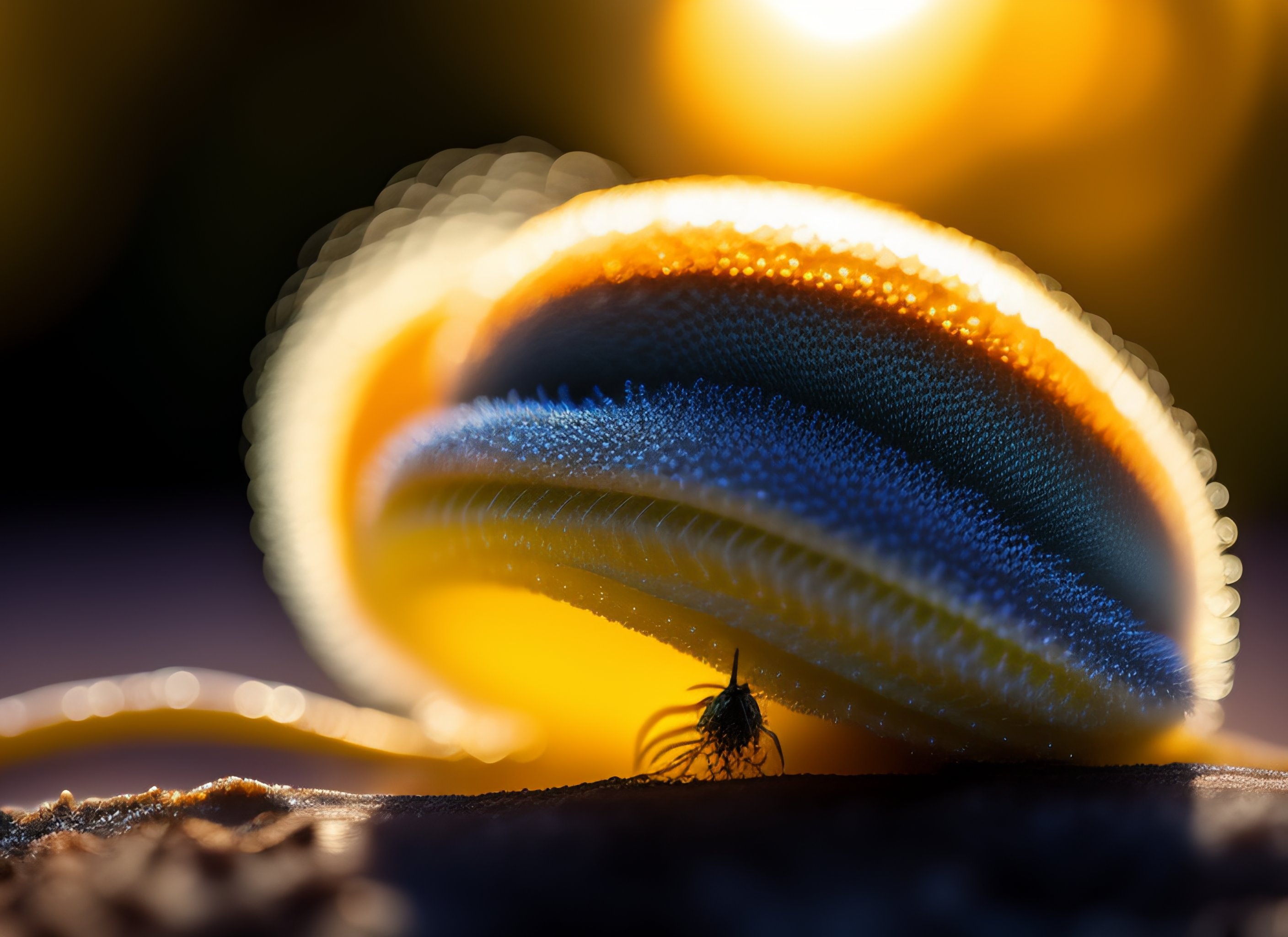 Lexica - A photograph of a tall fuzzy grey snail with huge yellow eyes ...