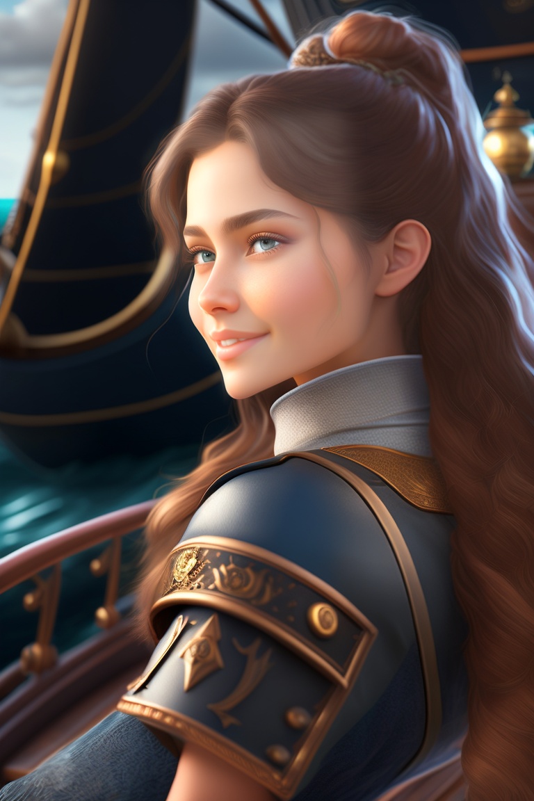 Lexica - Beautiful girl on a pirate ship, sea, ocean, pixar, unreal ...