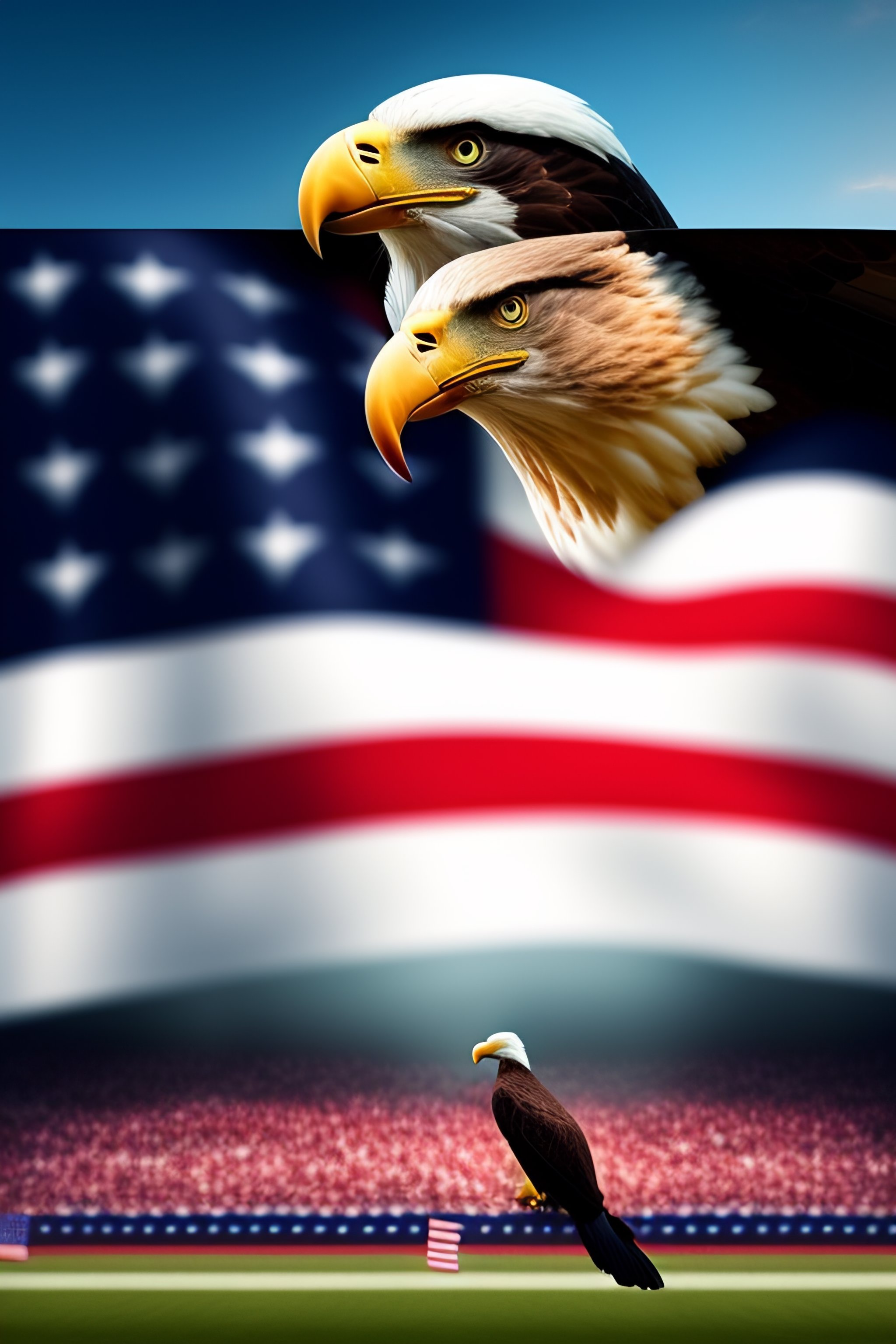 American Eagle Flying Flag