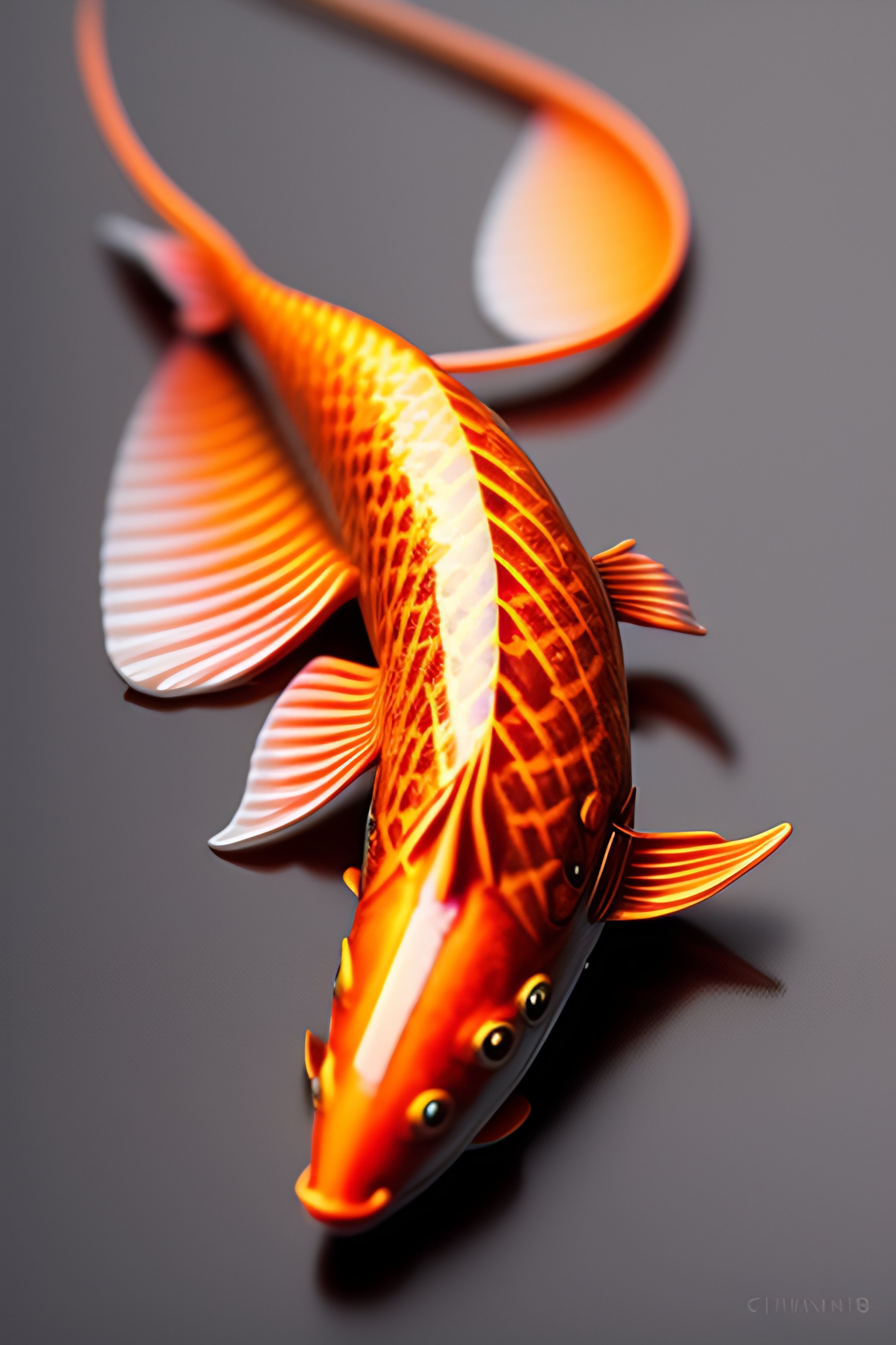 Lexica - Koi fish in origami technic photorealistic