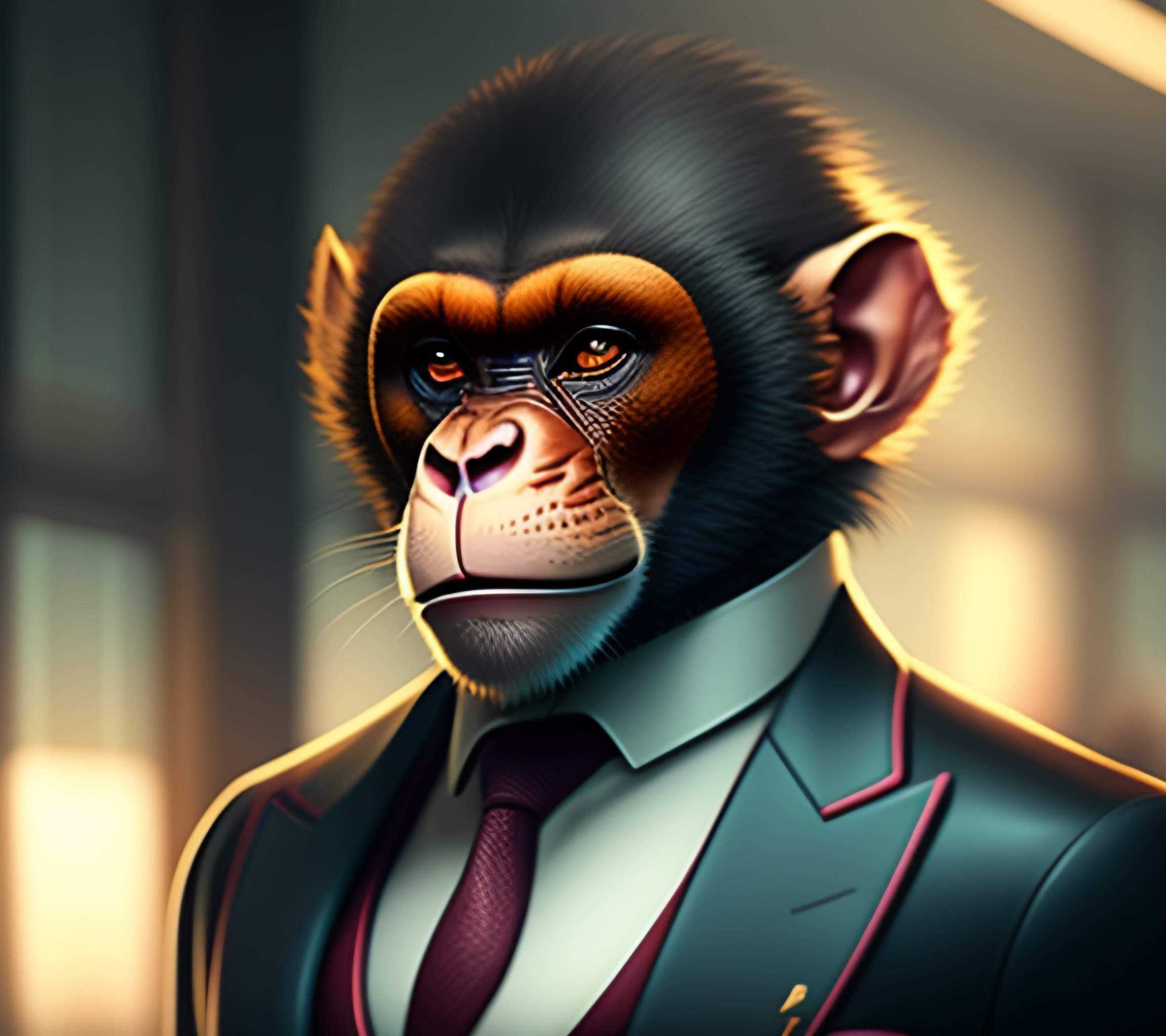 Lexica - Anthro furry humanoid monkey, three piece suit, checking watch ...
