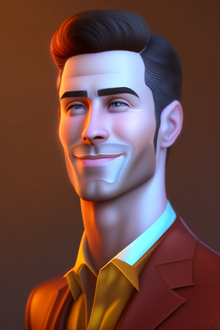 Lexica - An animated man around 25, only his picture without background