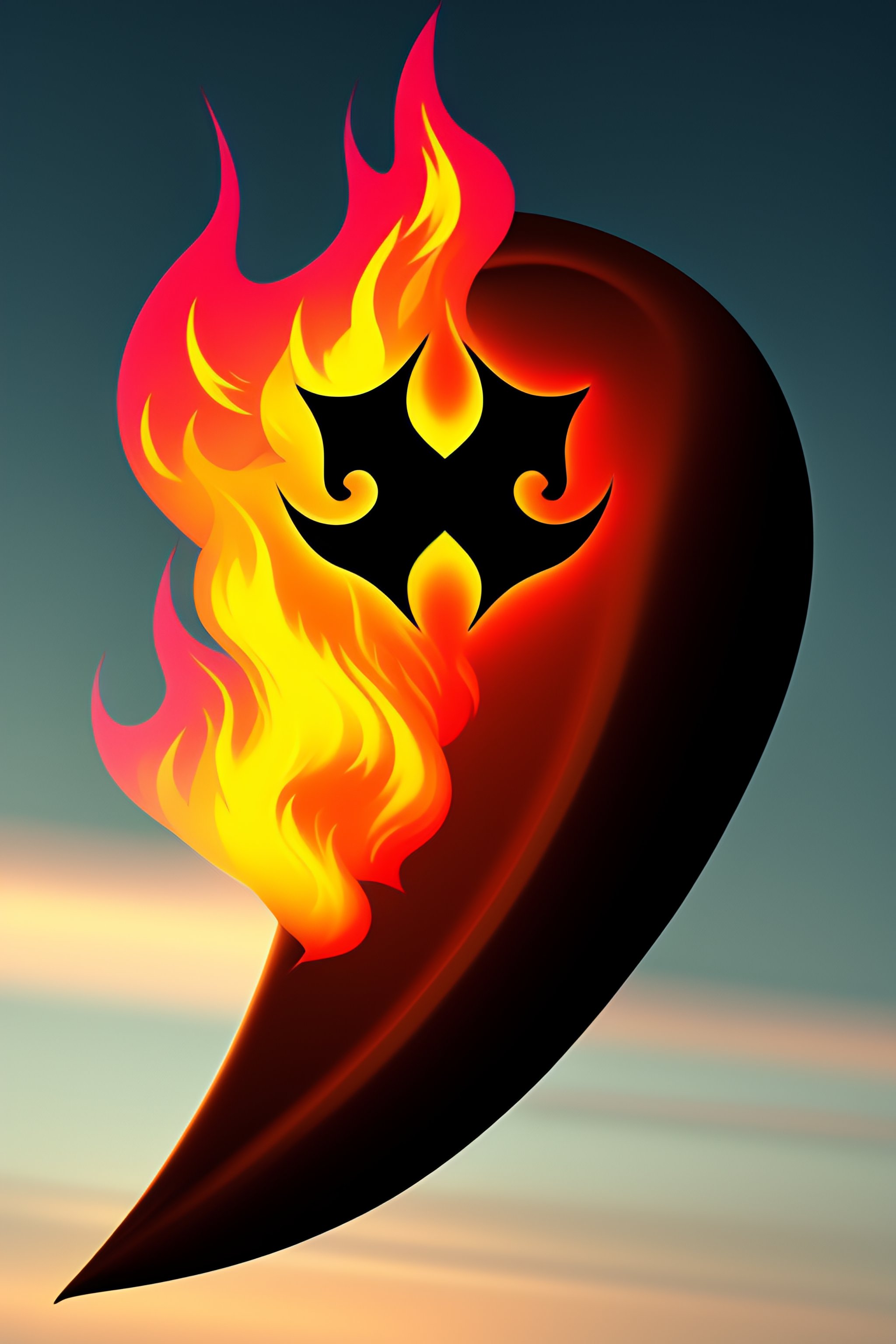 Lexica - Brand identification symbol for a flaming bat company