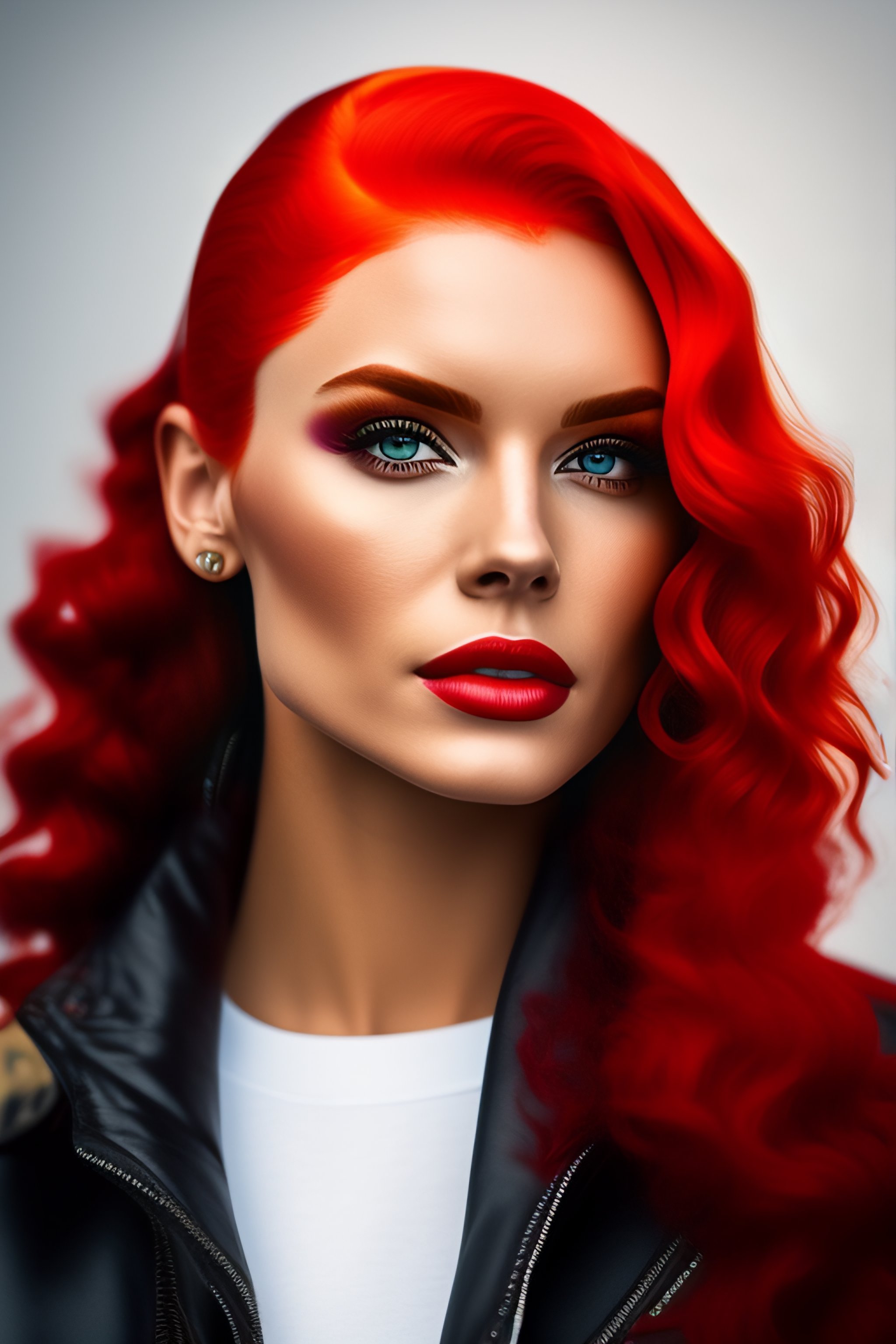 Lexica Social Media White Skinned Female Model With Red Hair Urban