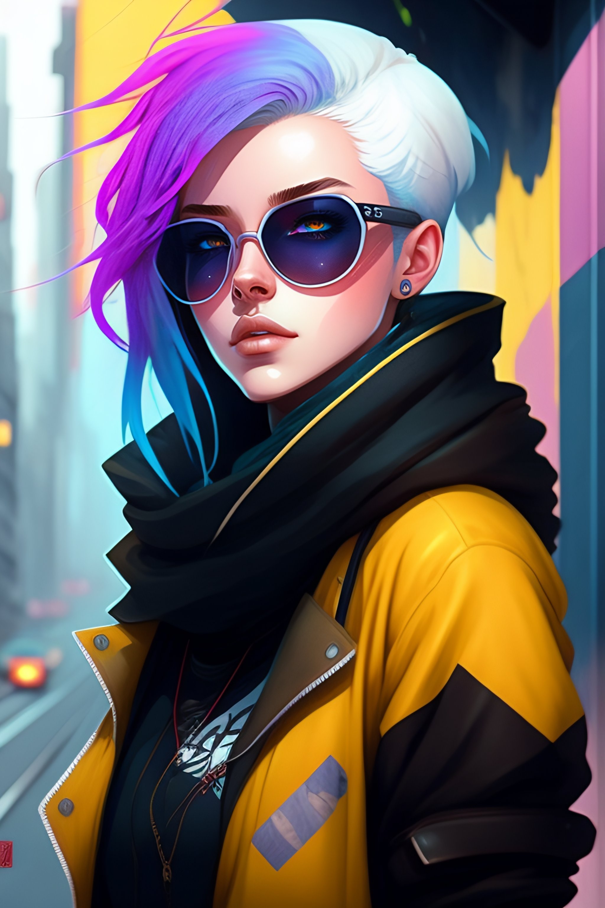 Lexica - Highly detailed portrait of a sewer emo punk woman student ...