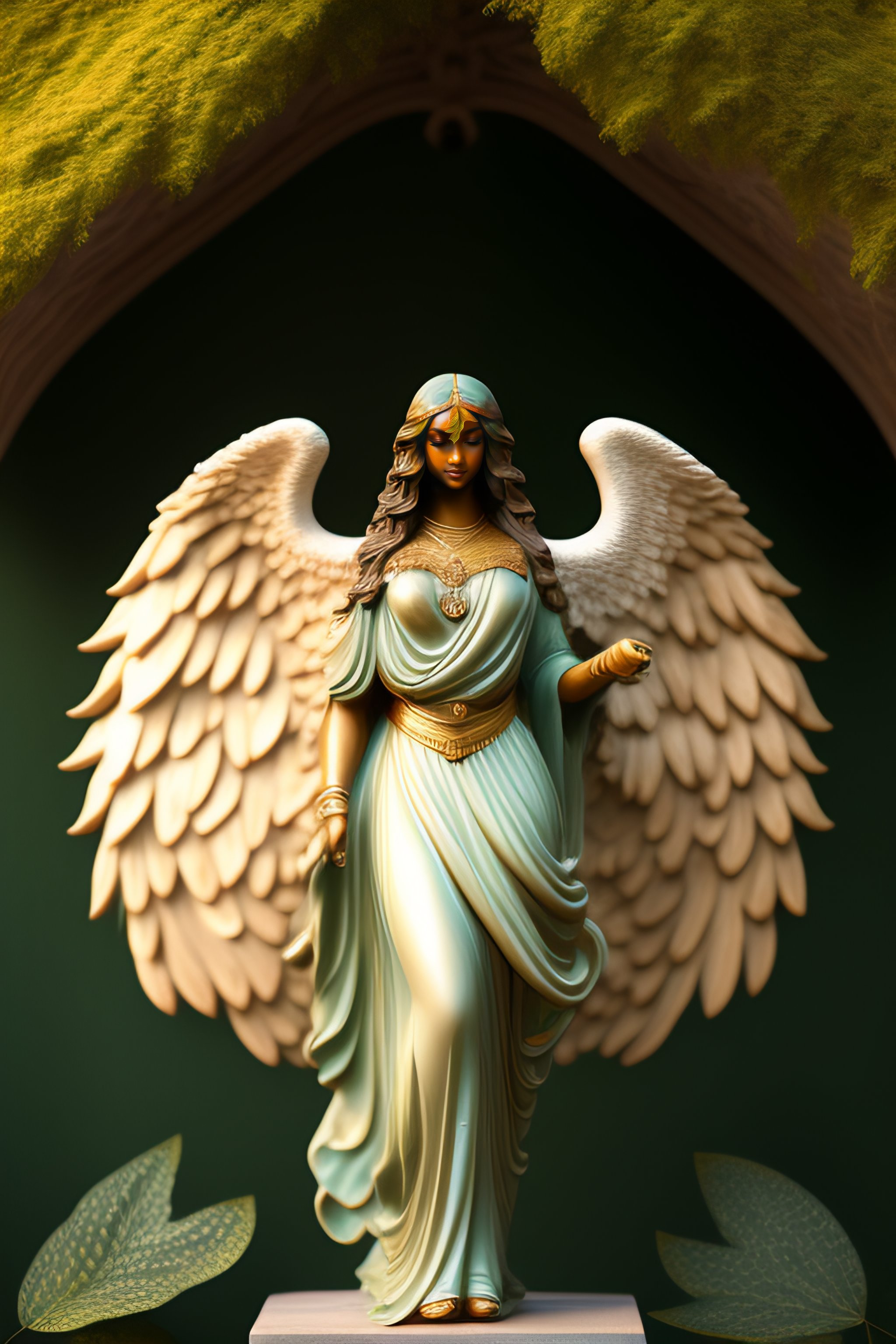Lexica - Female angel in leaf cloths