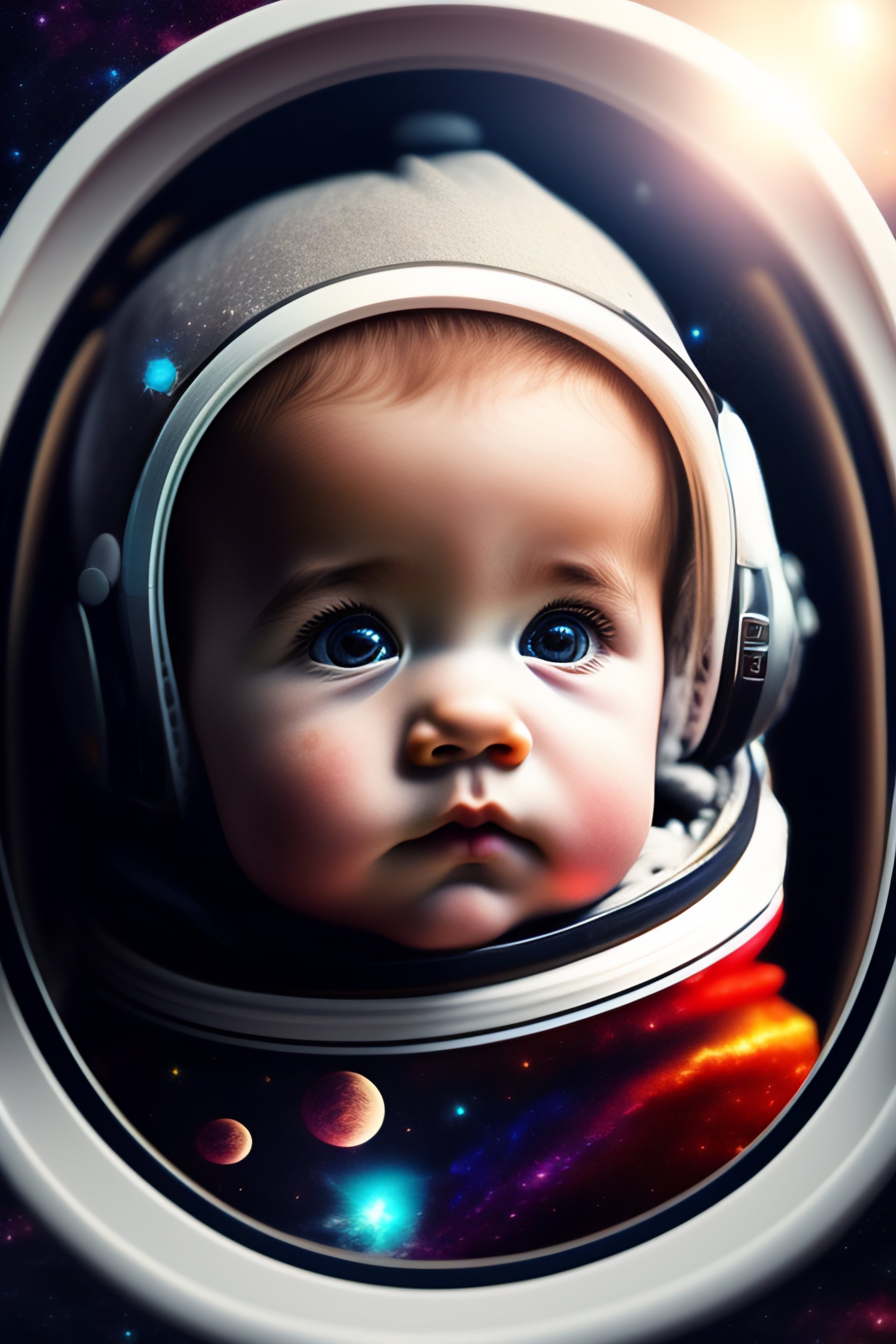 Lexica - Cute baby in space