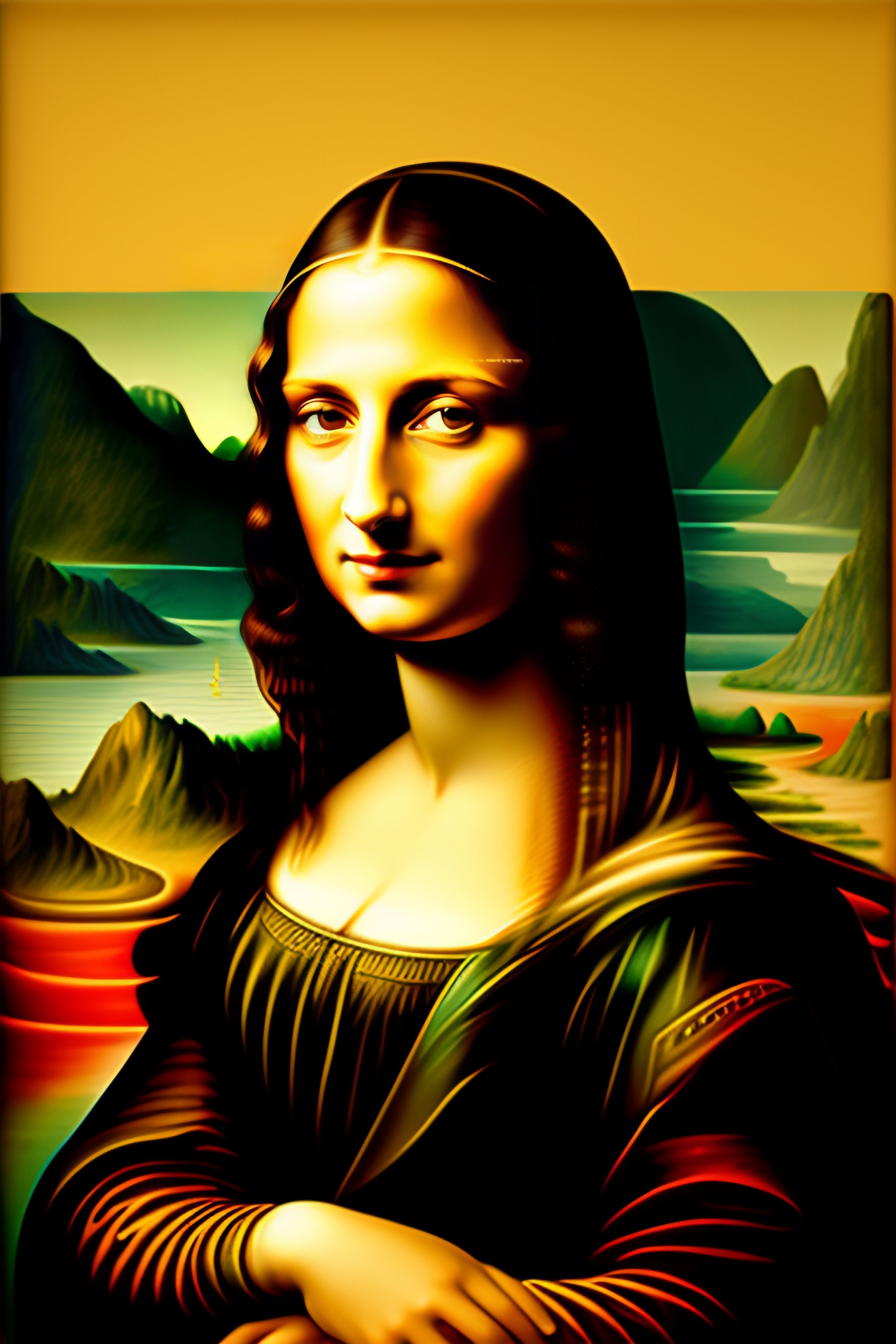 Lexica - Mona lisa painted in the style of Edvard Munch