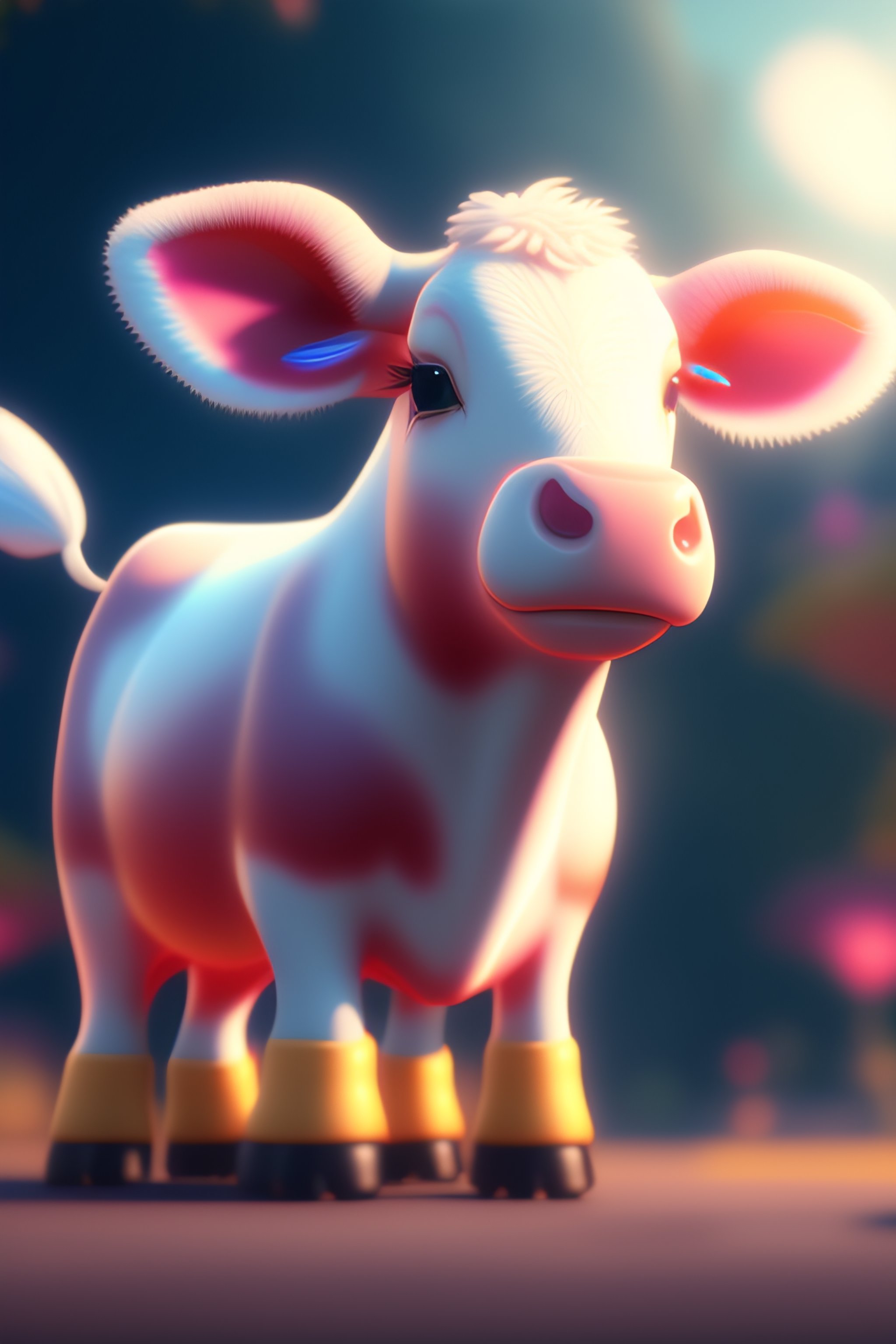 Lexica - Cute and adorable cartoon shool cow baby, fantasy, dreamlike ...