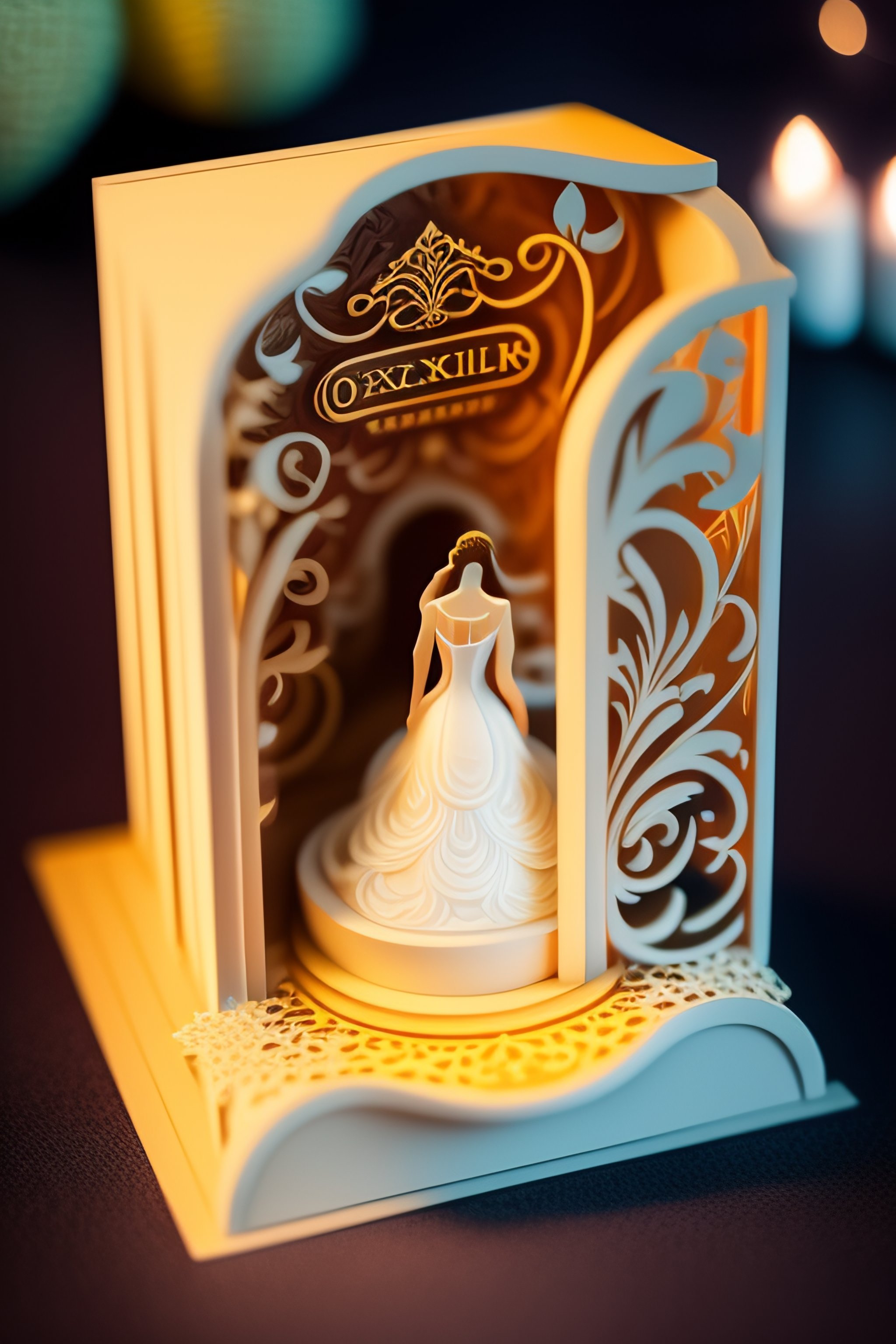 Lexica - Lexury wonderful wedding 3d invitation card