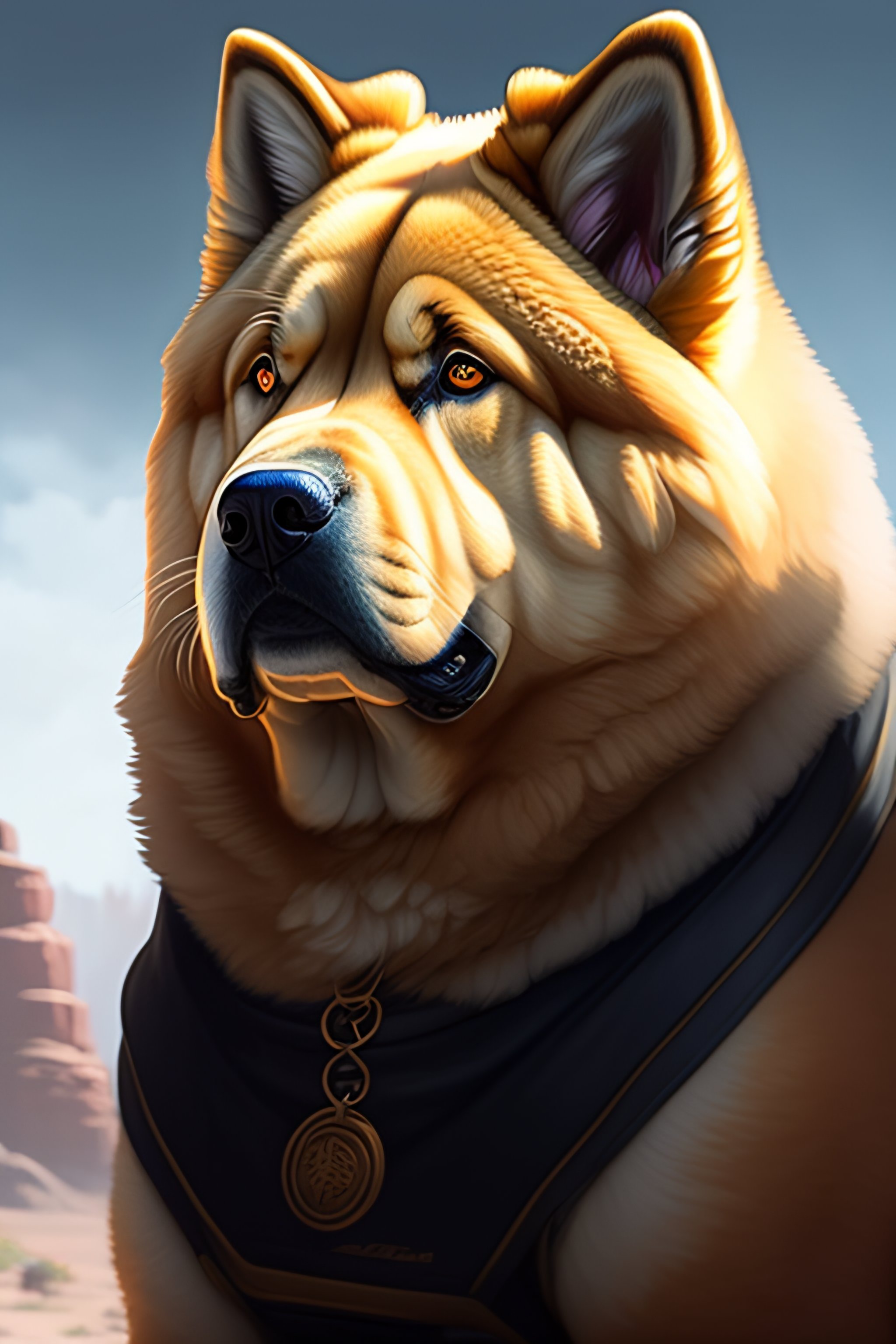 Lexica - Apex Legends-style chow chow dog, highly detailed, digital ...