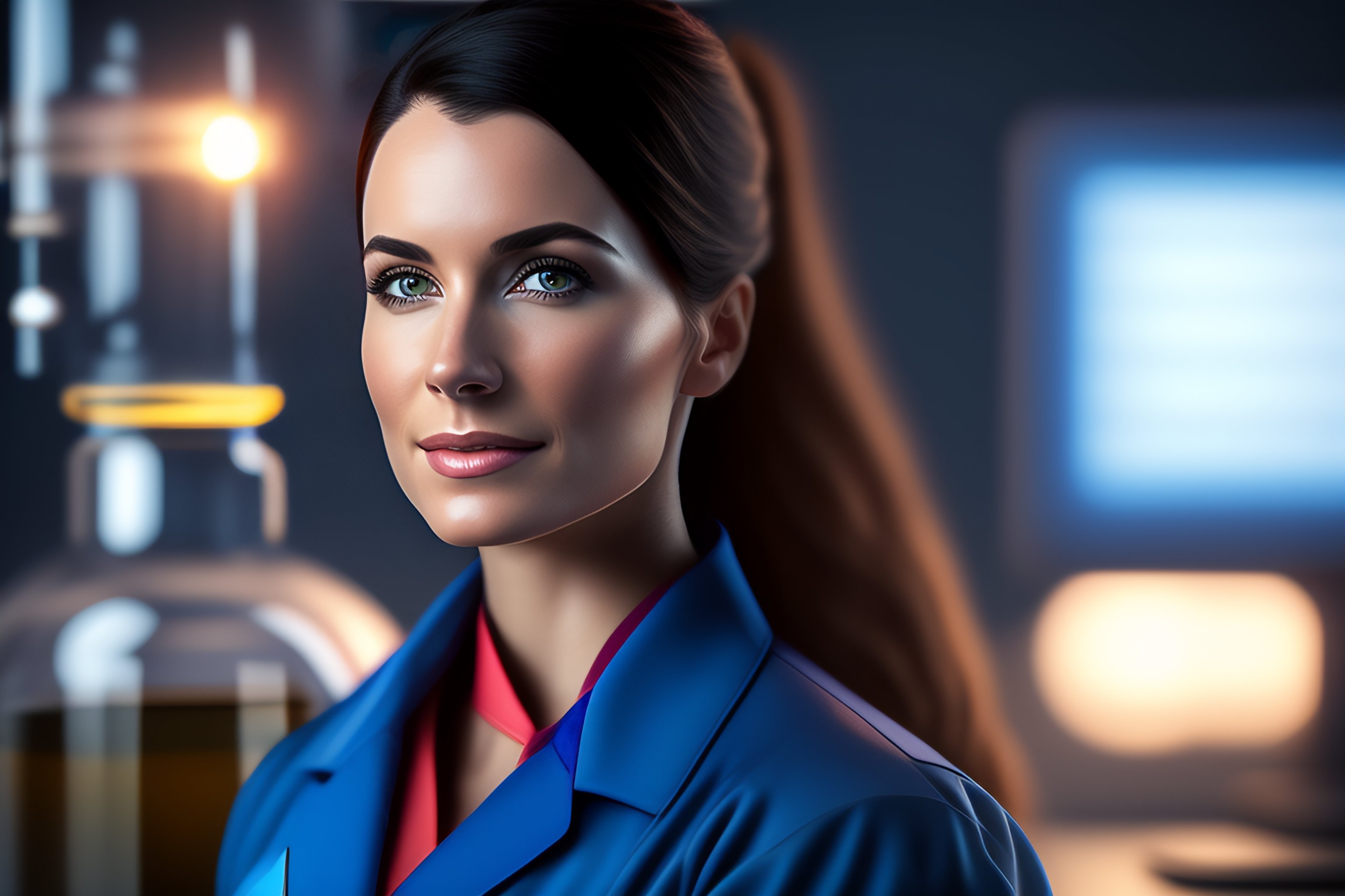 Lexica - Professional shot of a young woman scientist. Octane render ...