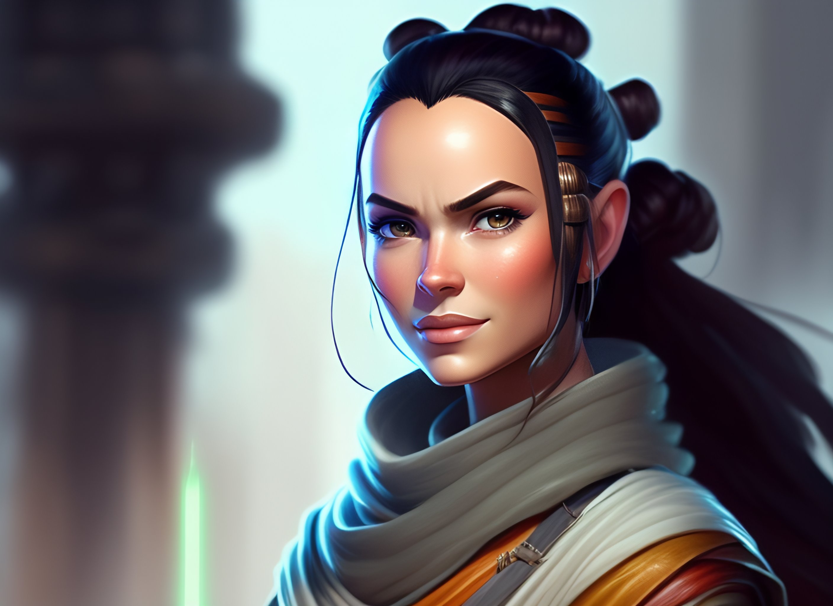 Lexica - Rey skywalker pixar animation disney character design sketch