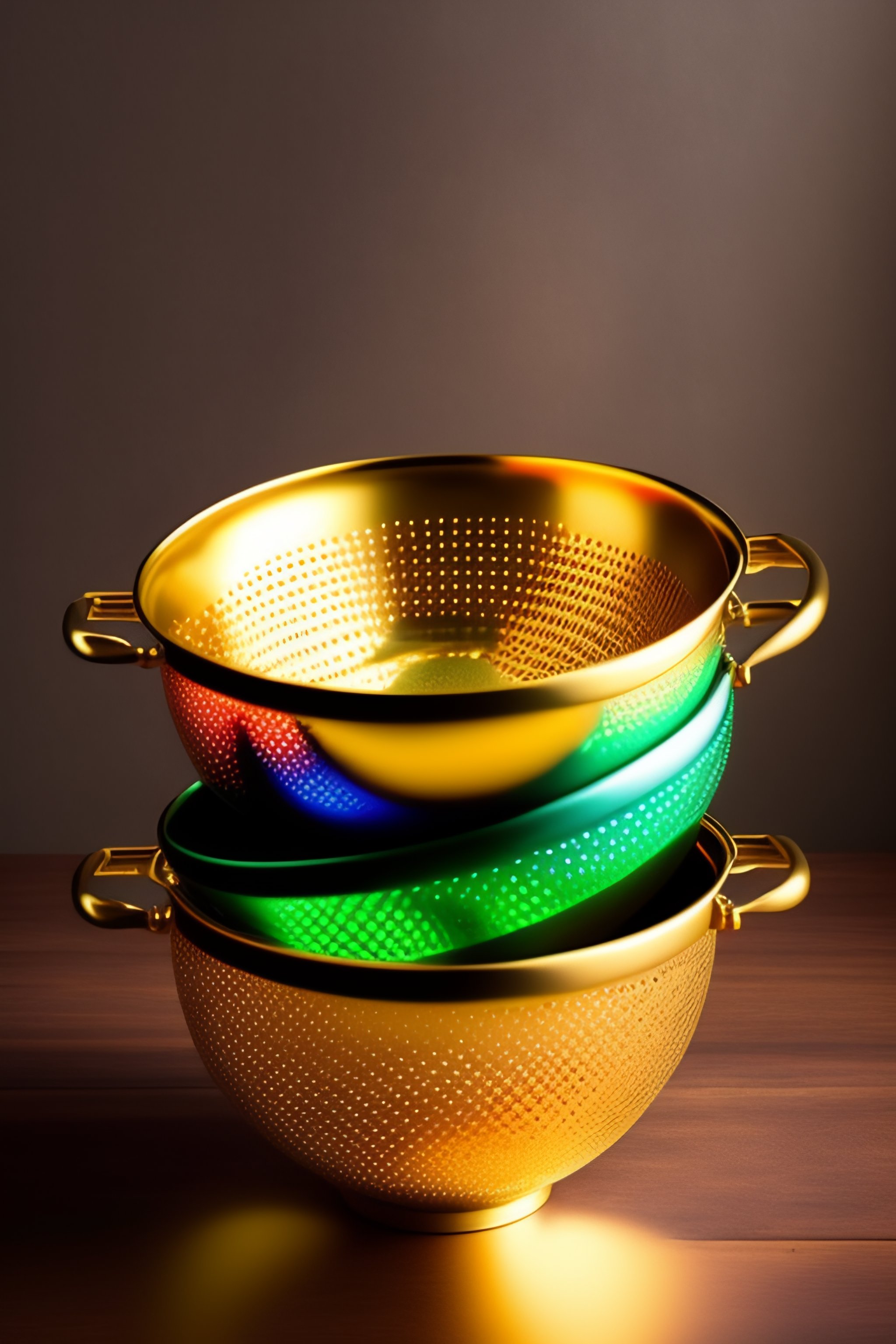 Lexica - A golden colander imbued with six gems of different colors