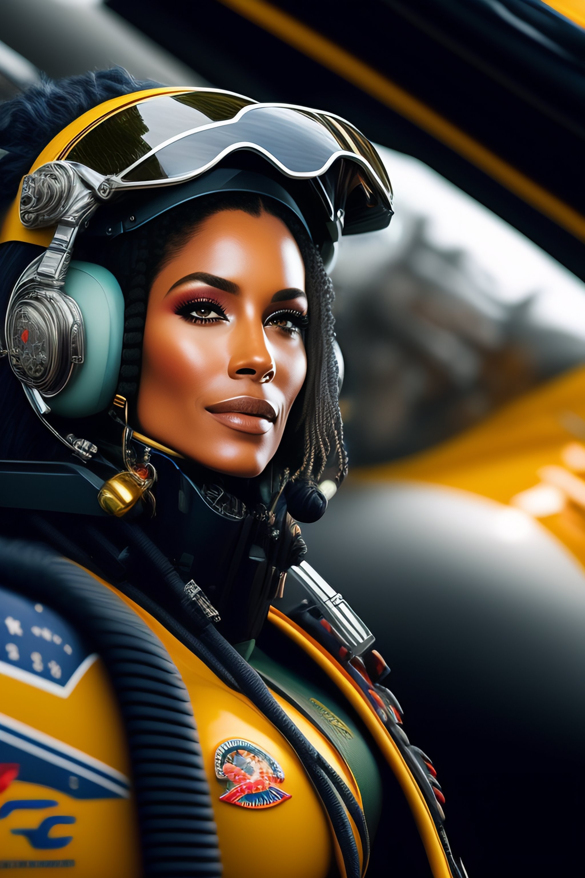 Lexica - A cyborg pilot and a detailed maximalist interior cockpit ...