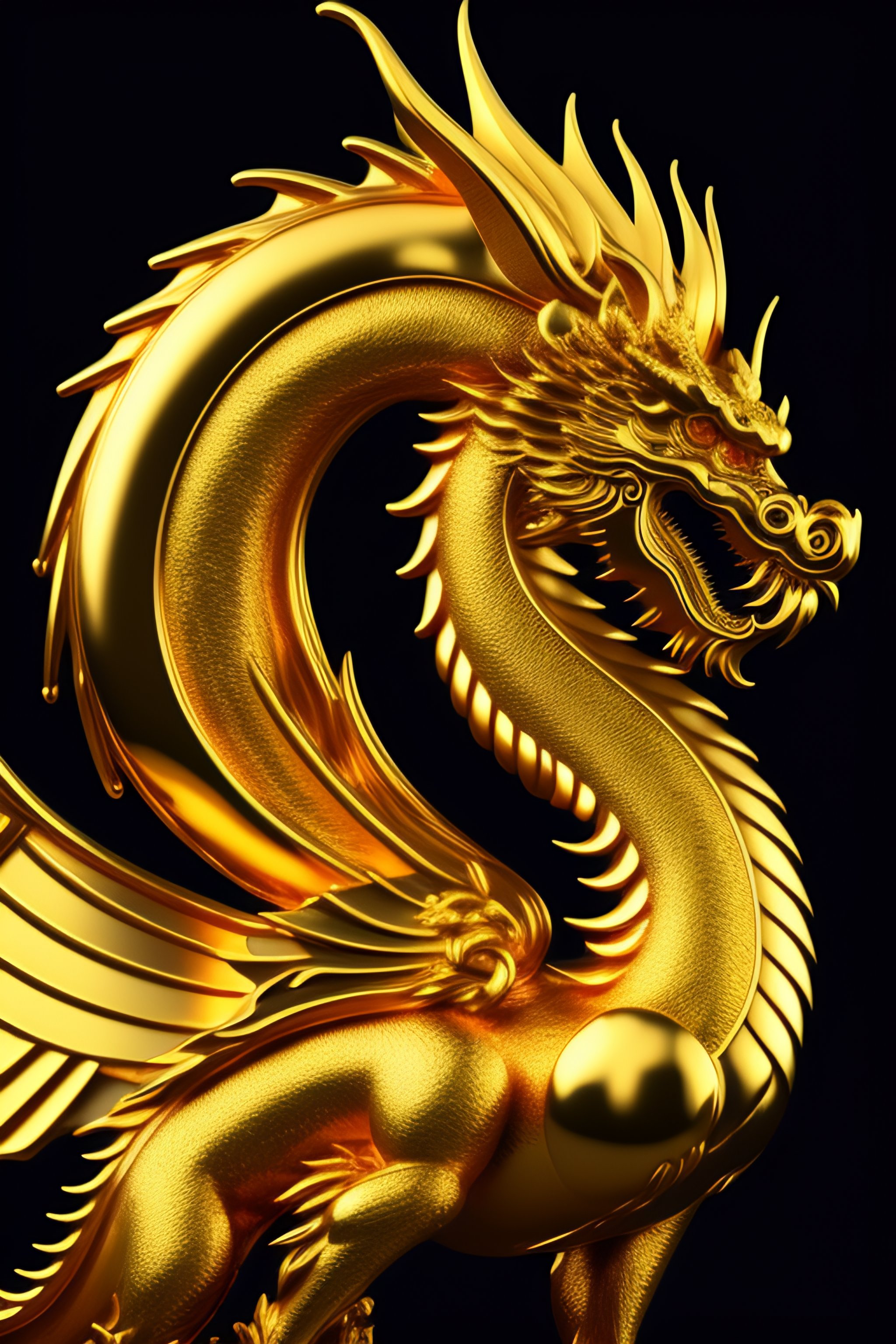 Lexica - Chinese golden dragon card