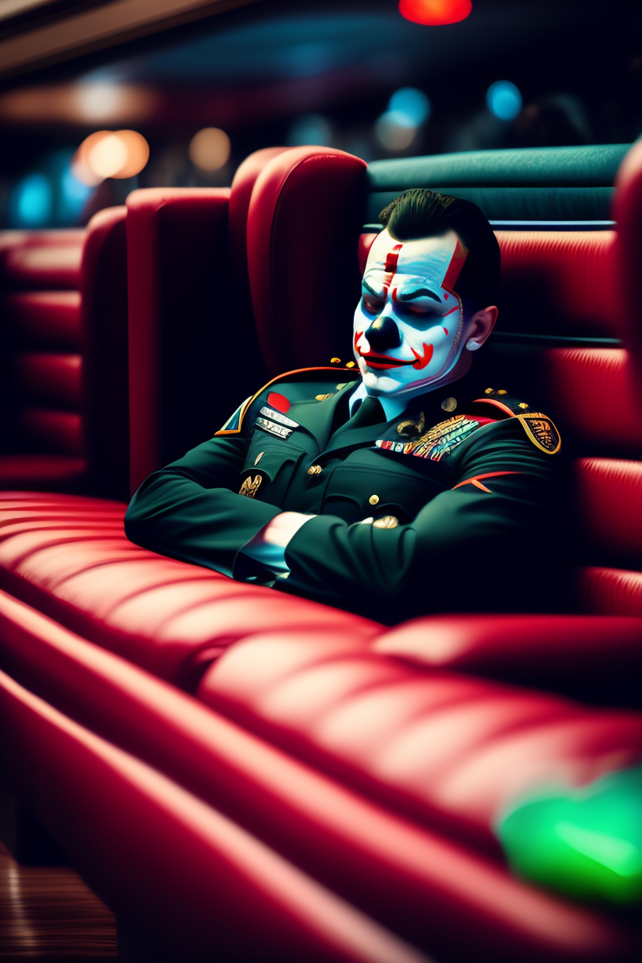 Lexica - Evil officer clown sleeping in a high tech casino raid