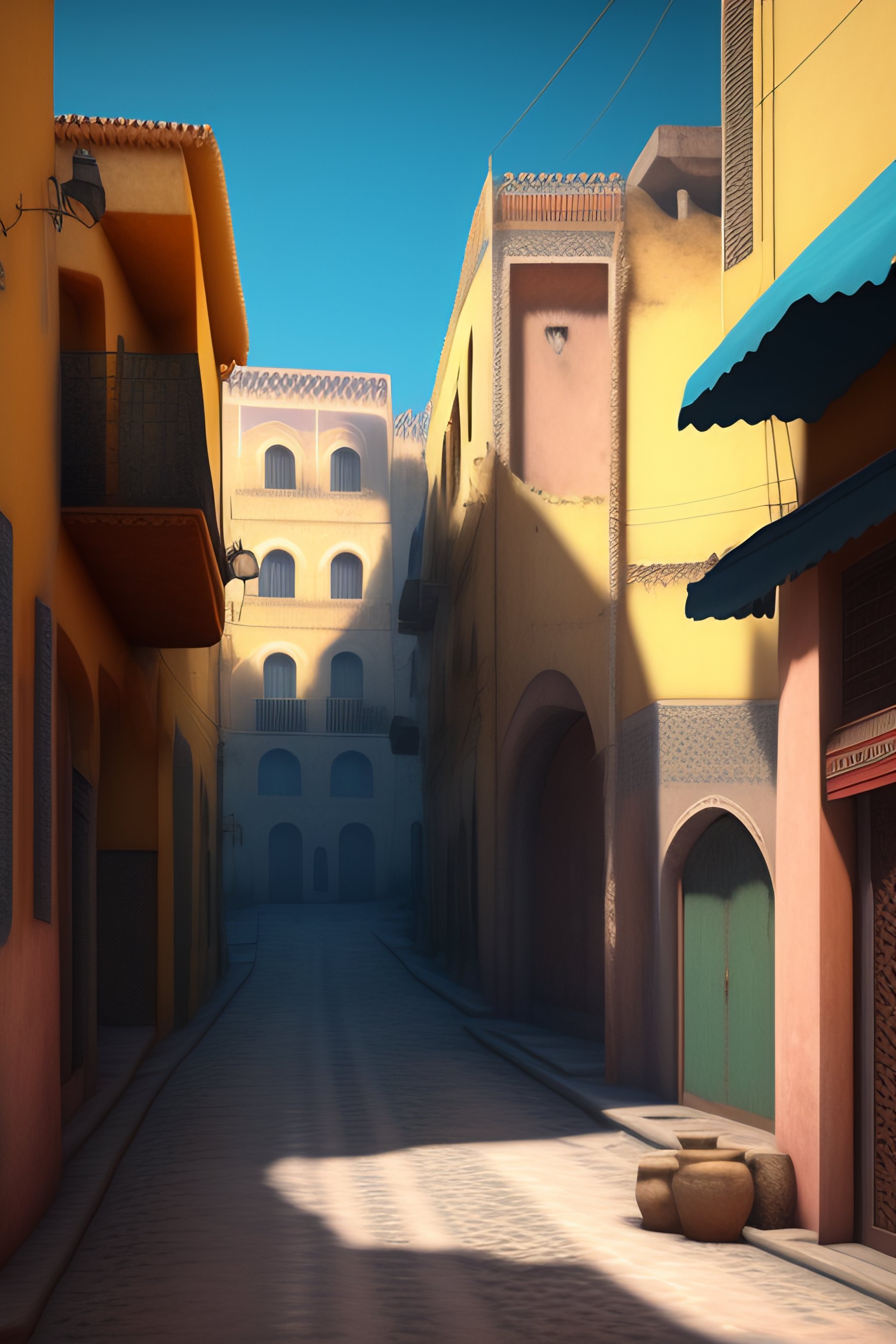 Lexica - Realistic 3d render of street in casbah,algeria,unreal engine ...