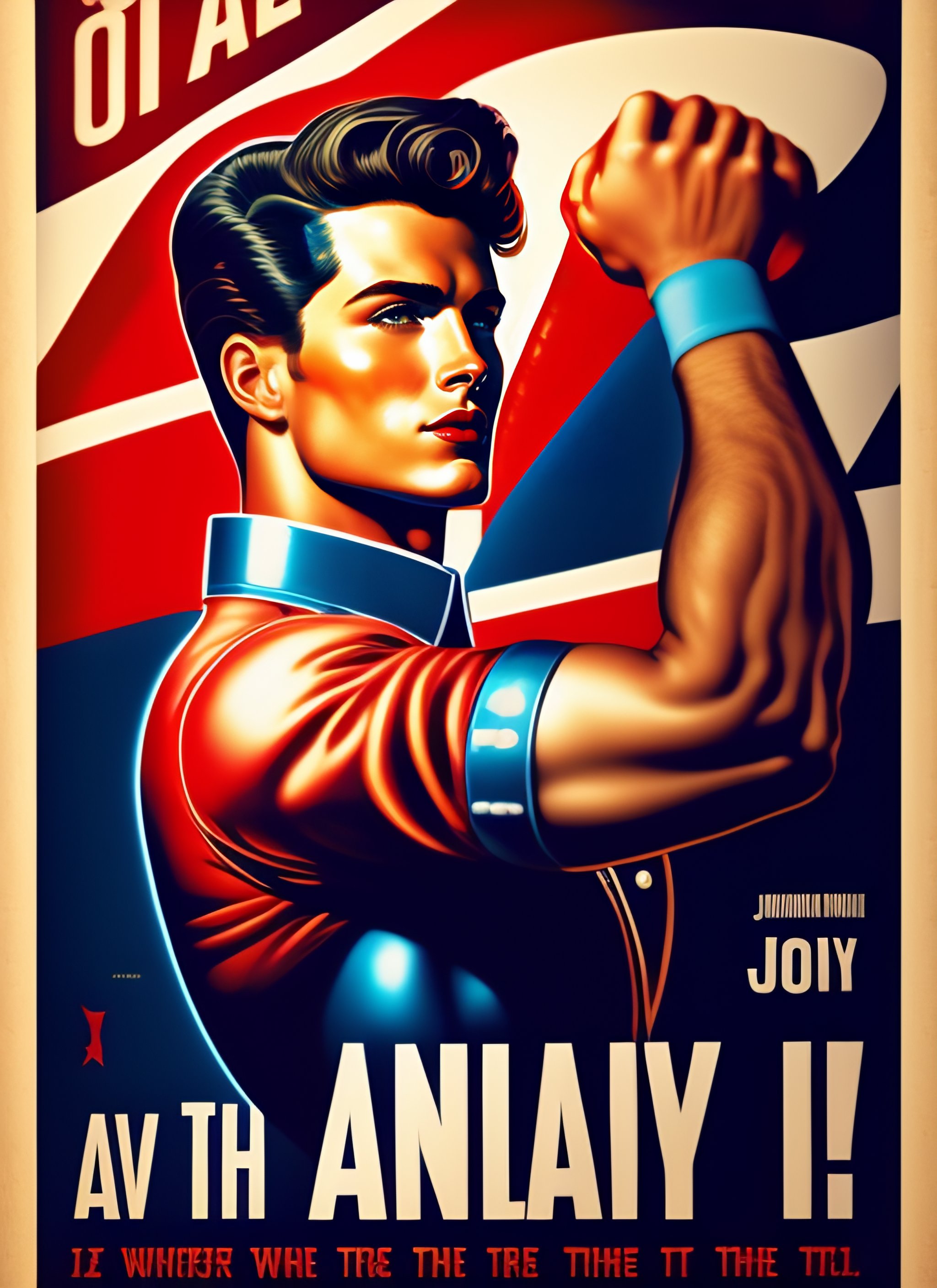 Lexica - A male young man the riveter "We can do it !" poster by John ...