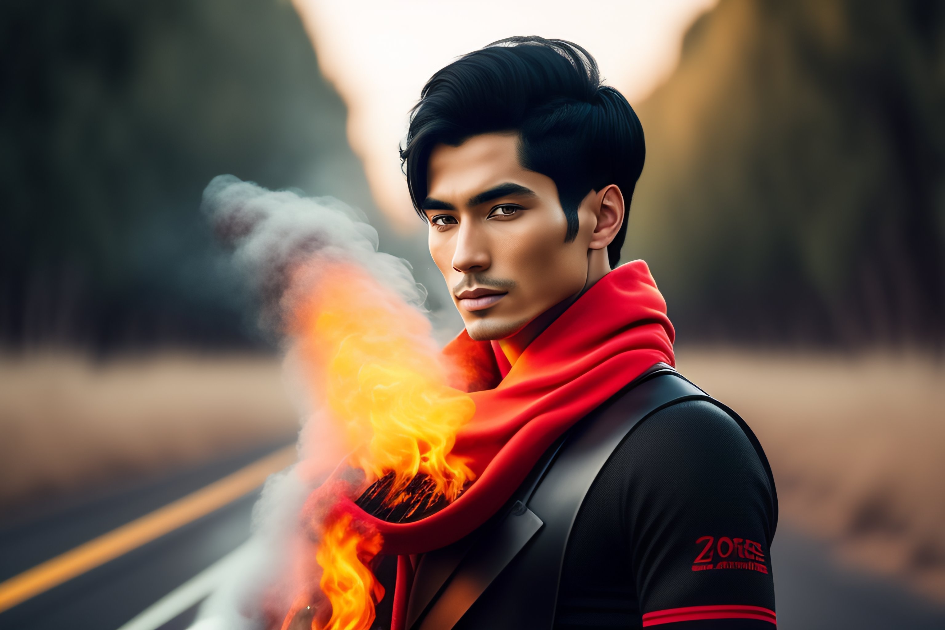 Lexica - A Young black haired man with a mutated arm the width of a ...