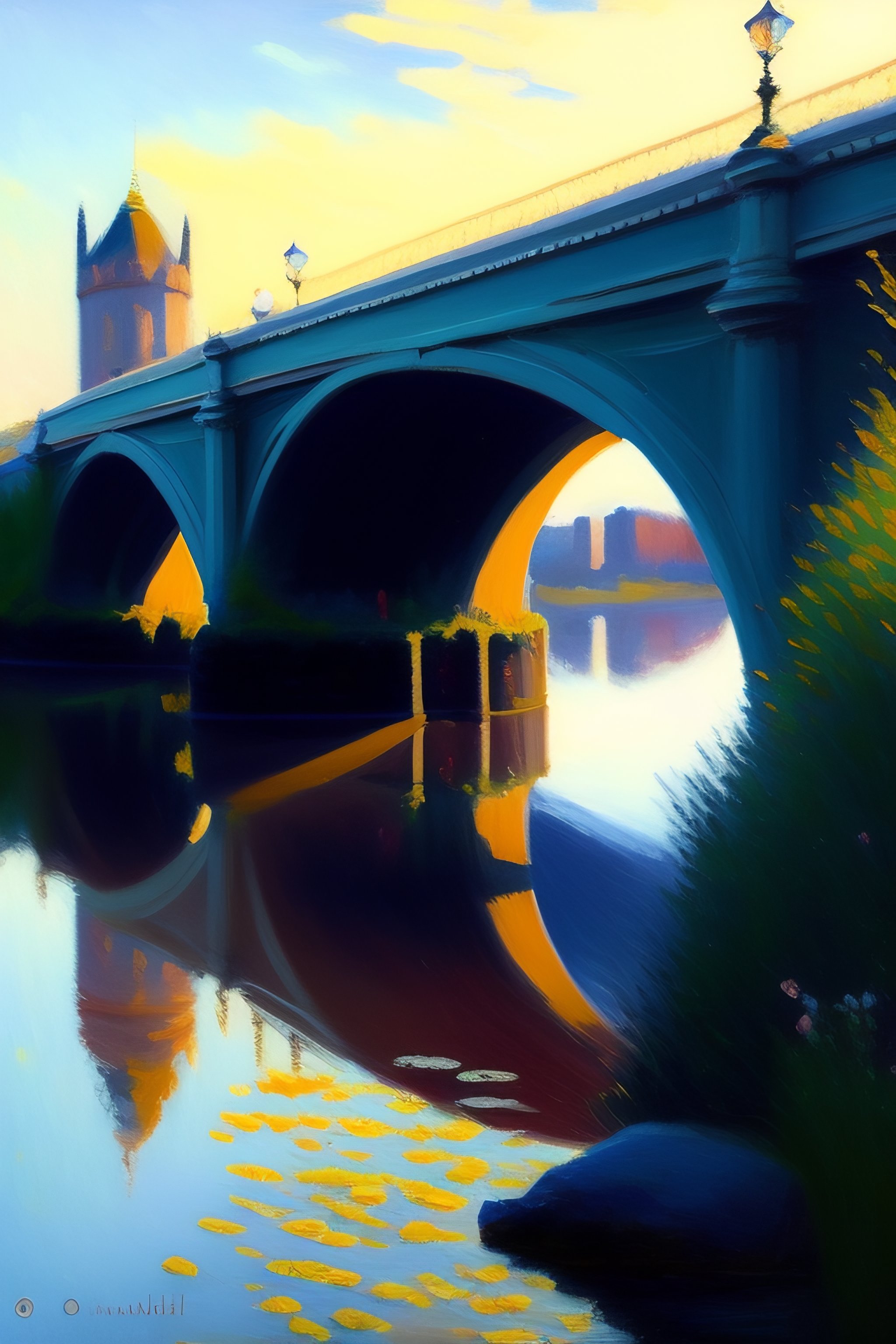 Lexica - Monet style painting of O'Connell bridge, Dublin