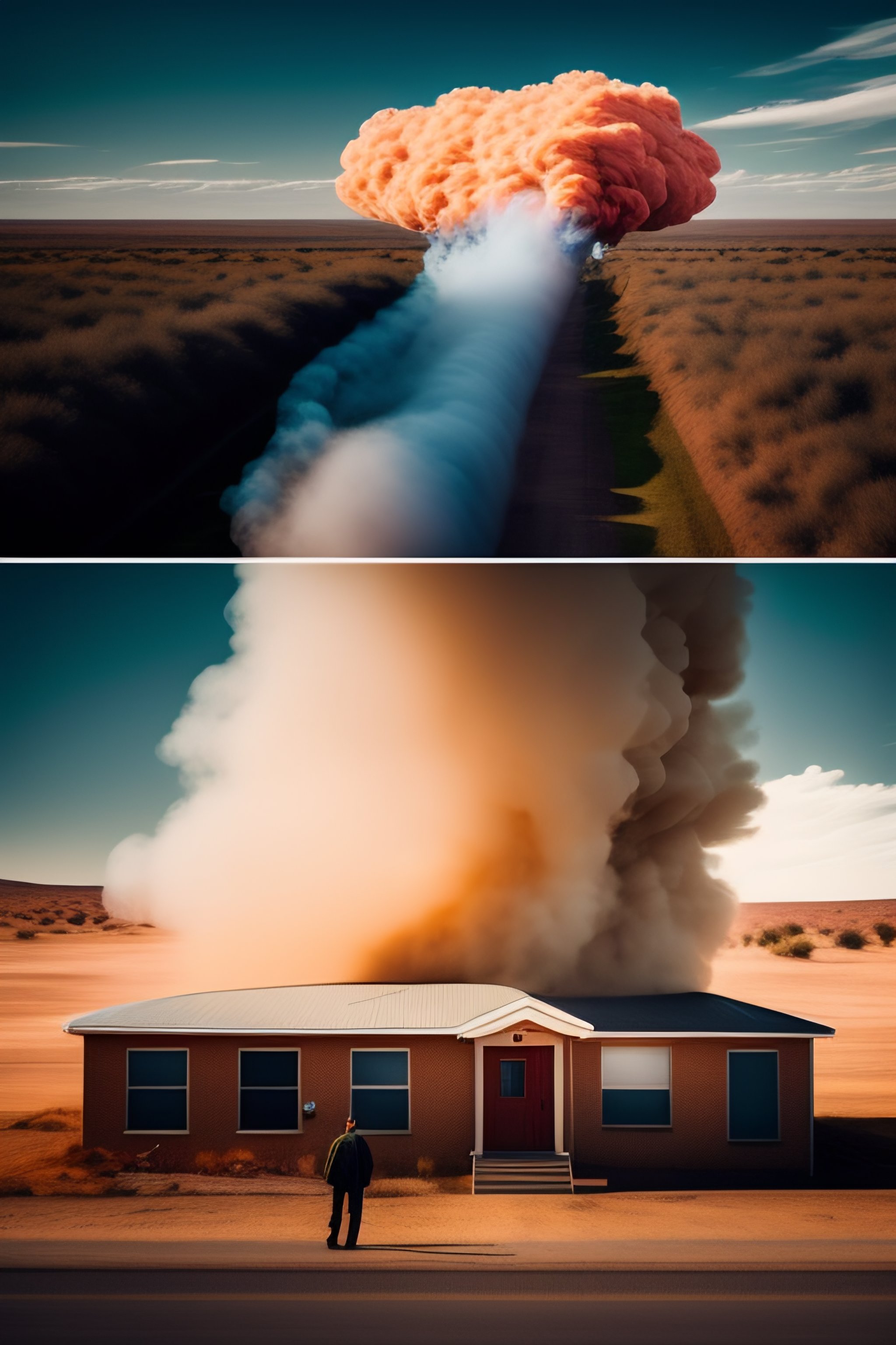 Lexica - Walter white blowing up a building, still from a wes anderson ...