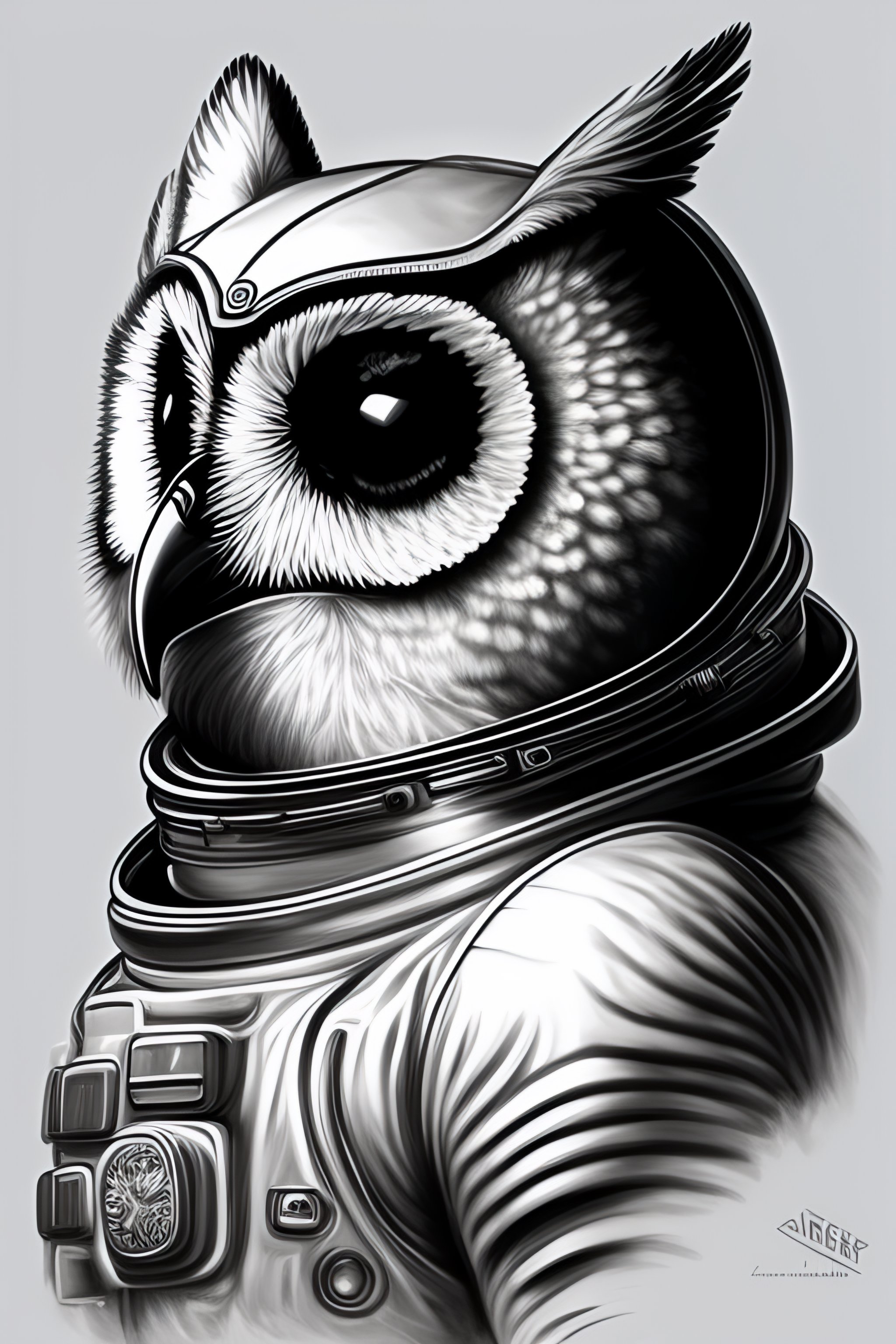 Lexica - Space astronaut owl sketch
