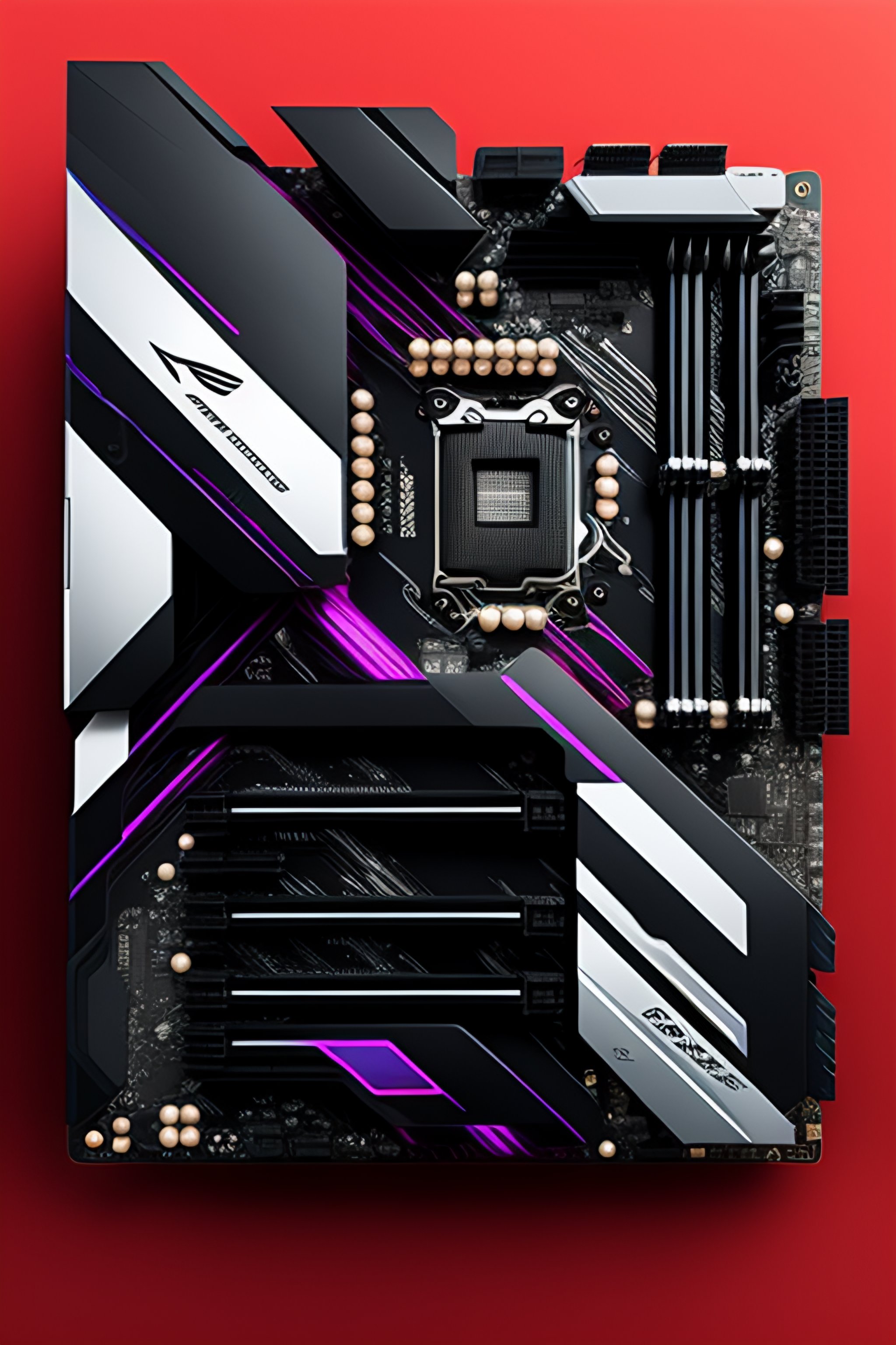 Lexica - Asus brand futuristic style motherboard, 8k and realistic mode
