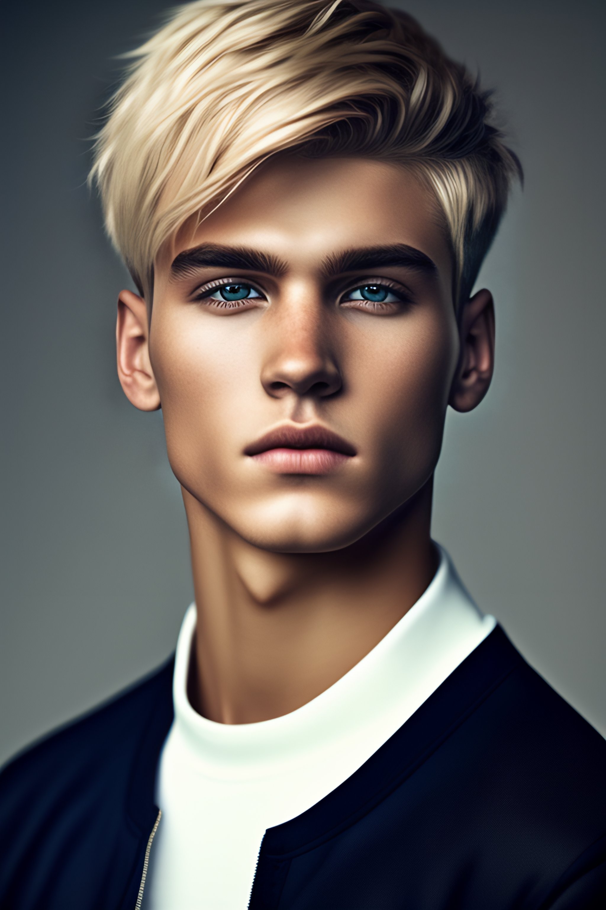 Lexica - A boy with short blond hair, emo, realistic, 8 k resolution ...