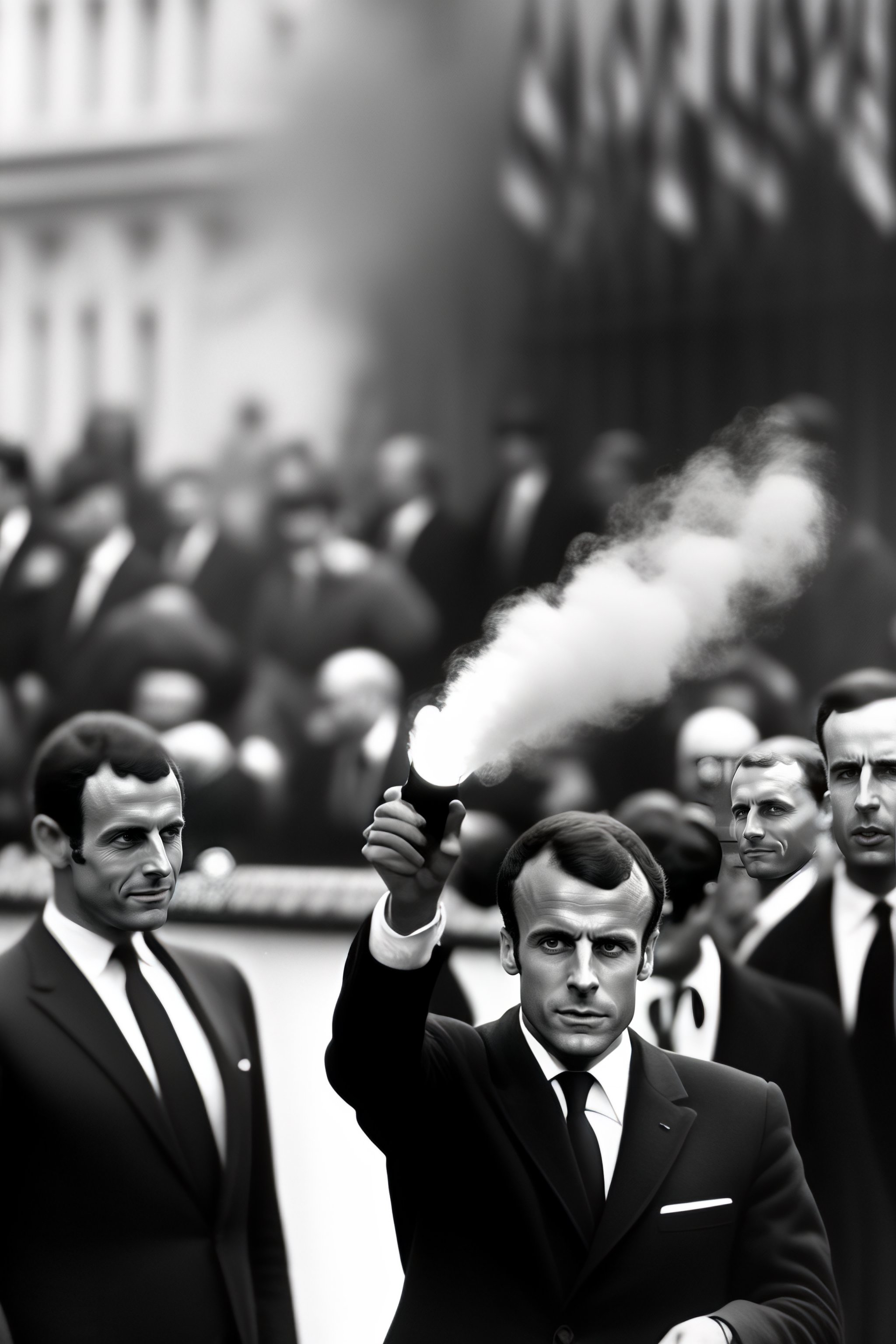 Lexica - Emmanuel macron launching a molotov during may 68 riots.all ...