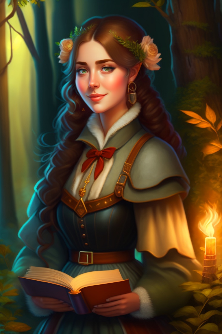 Lexica - Forest keeper woman, storybook illustration