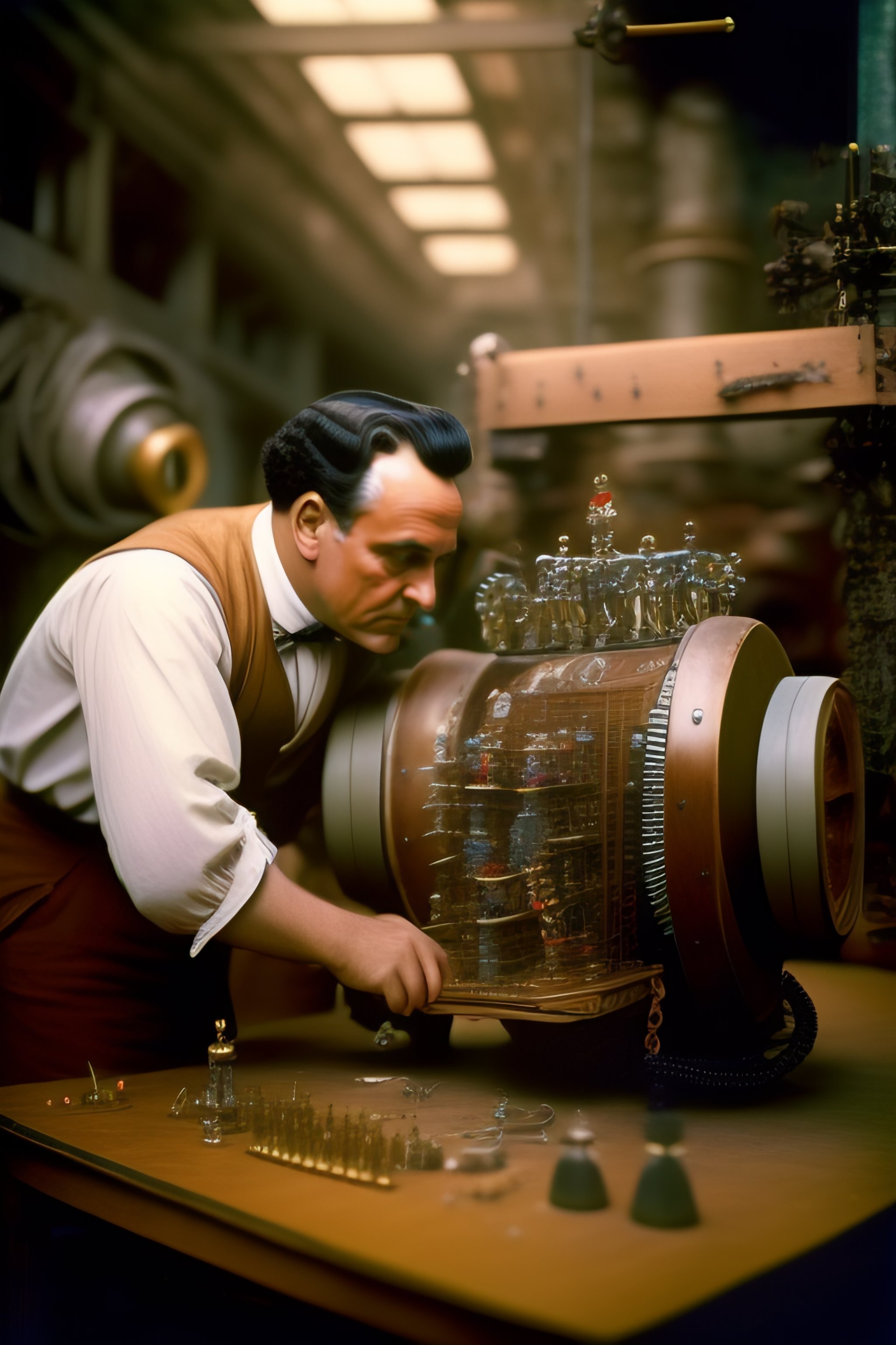 Lexica - A photo of Charles Babbage building a robot by Philippe ...