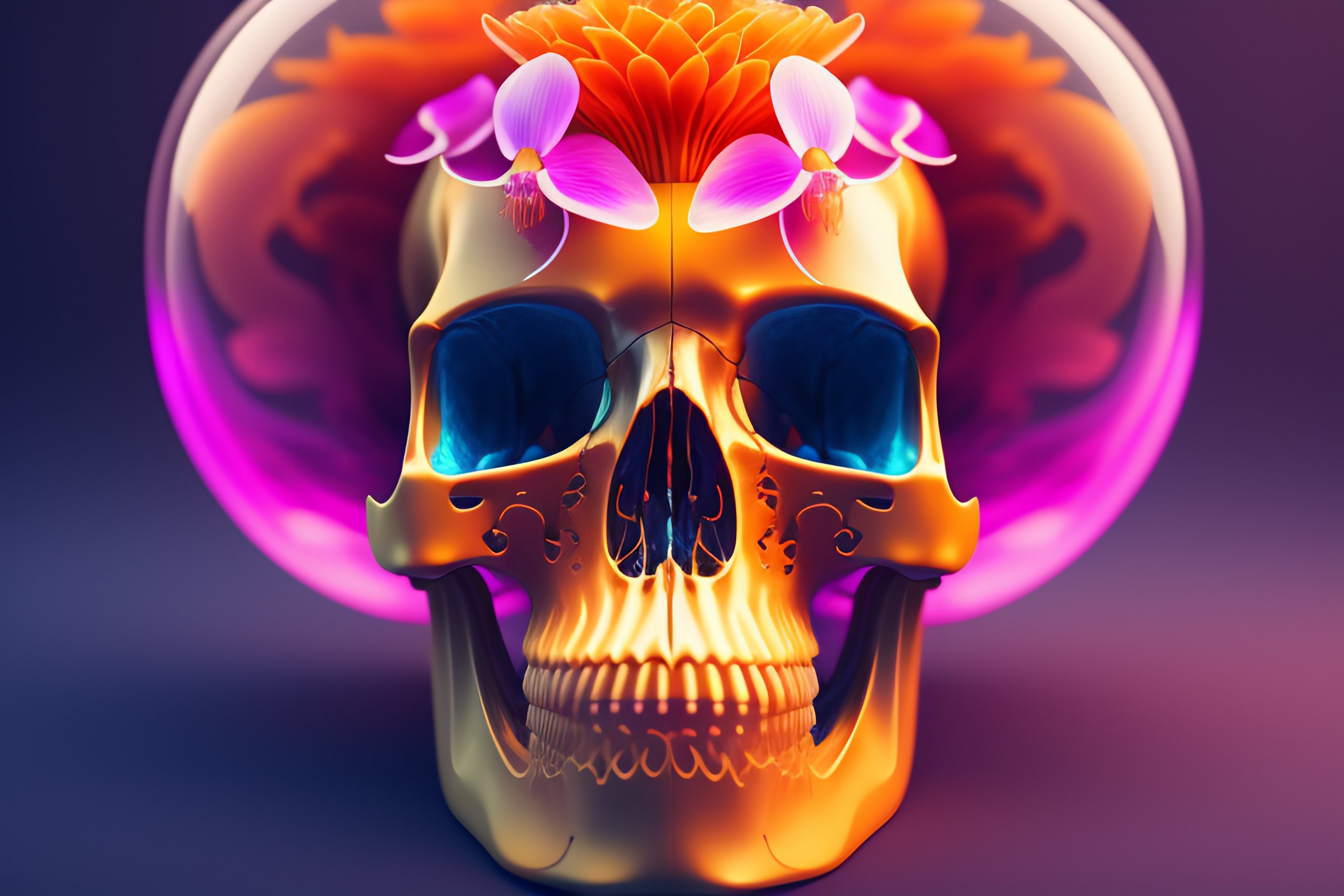 Lexica - Portrait skull, ram skull, jellyfish, orchid, betta fish ...