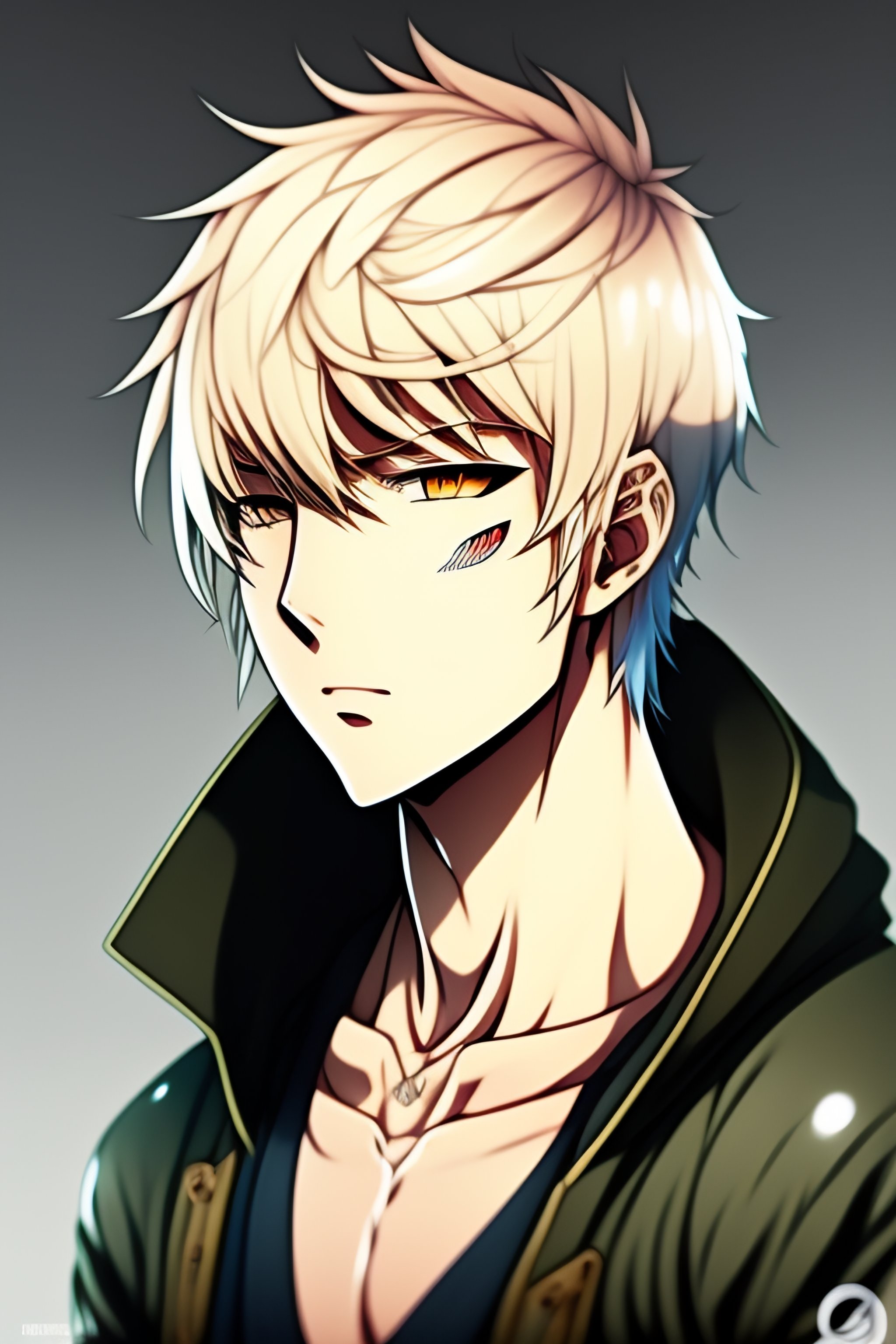 Lexica - Anime blonde man lineart in anime style