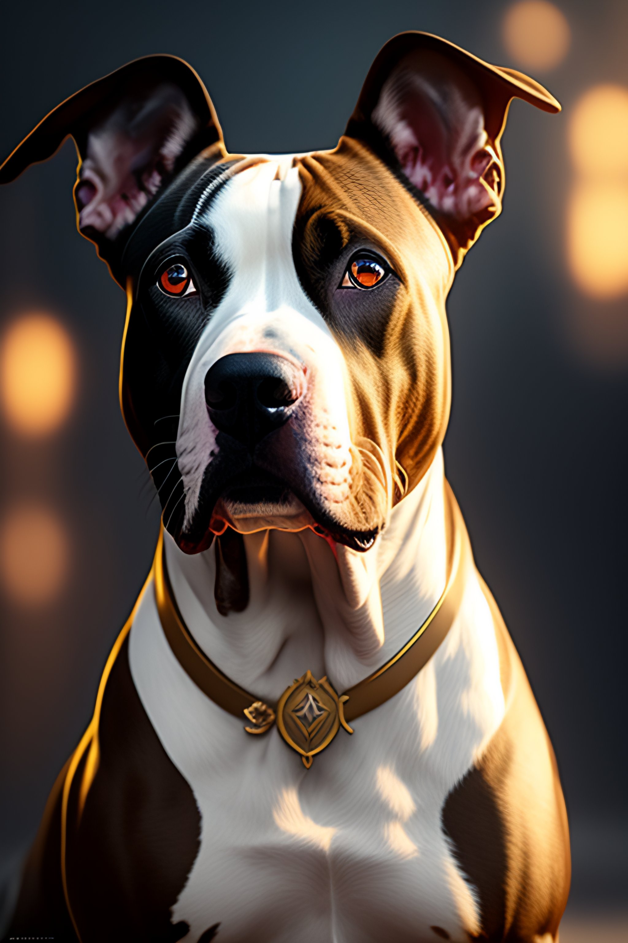 Lexica - A Pitbull dog warrior, RPG Reference, Oil Painting, Trending ...