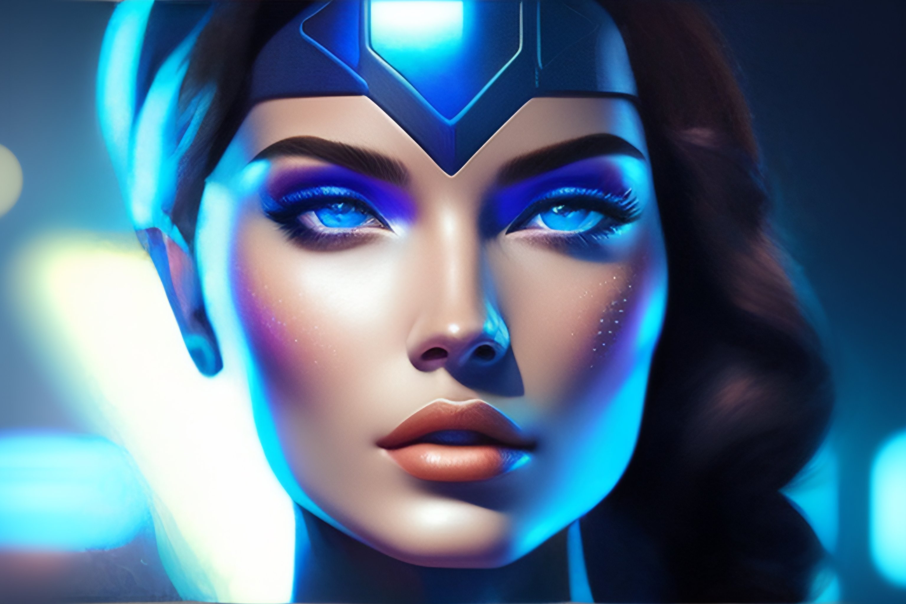 Lexica - A face of an artificial intelligence avatar young woman ...