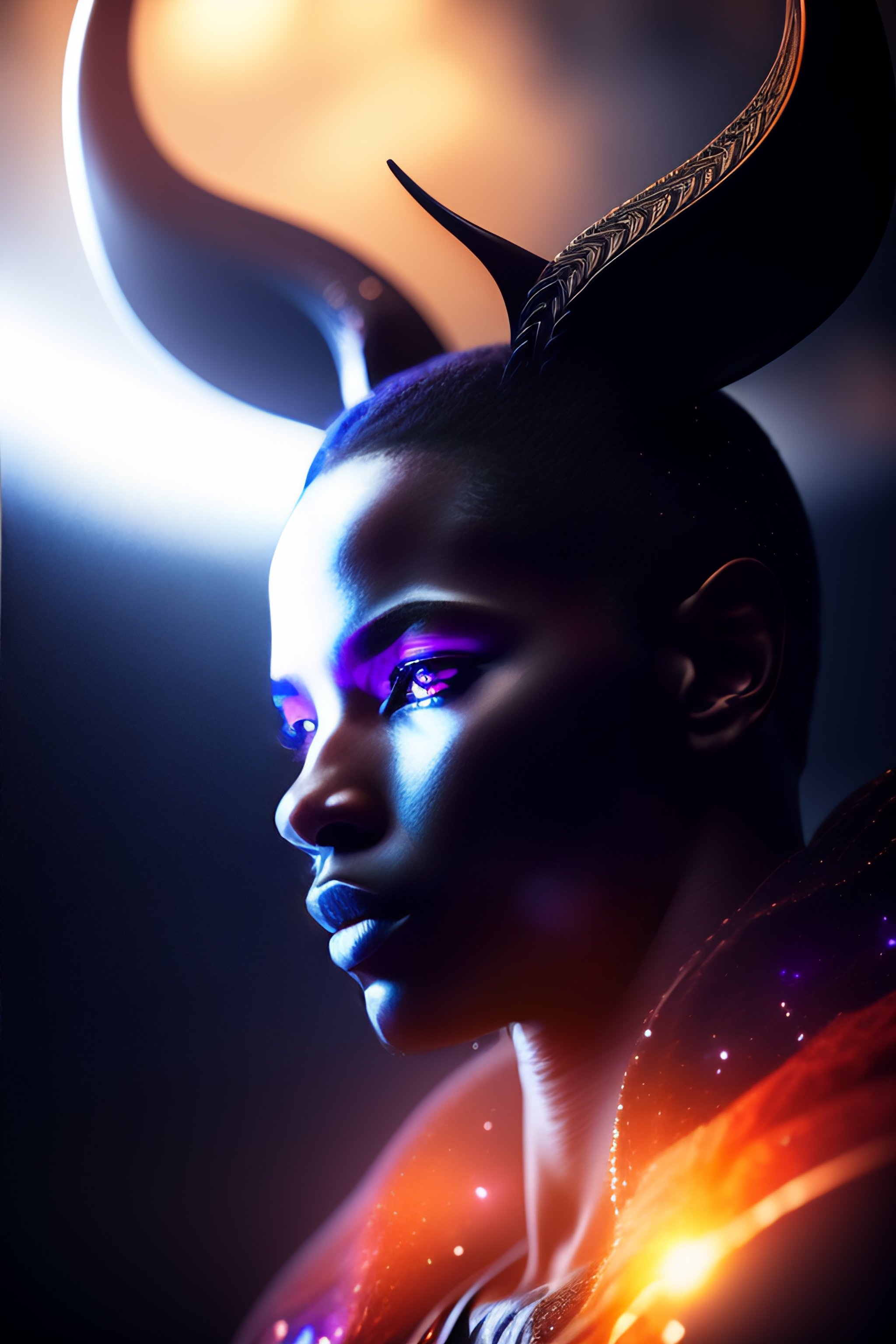 Lexica - A demonic all black human entity with horns that has white ...