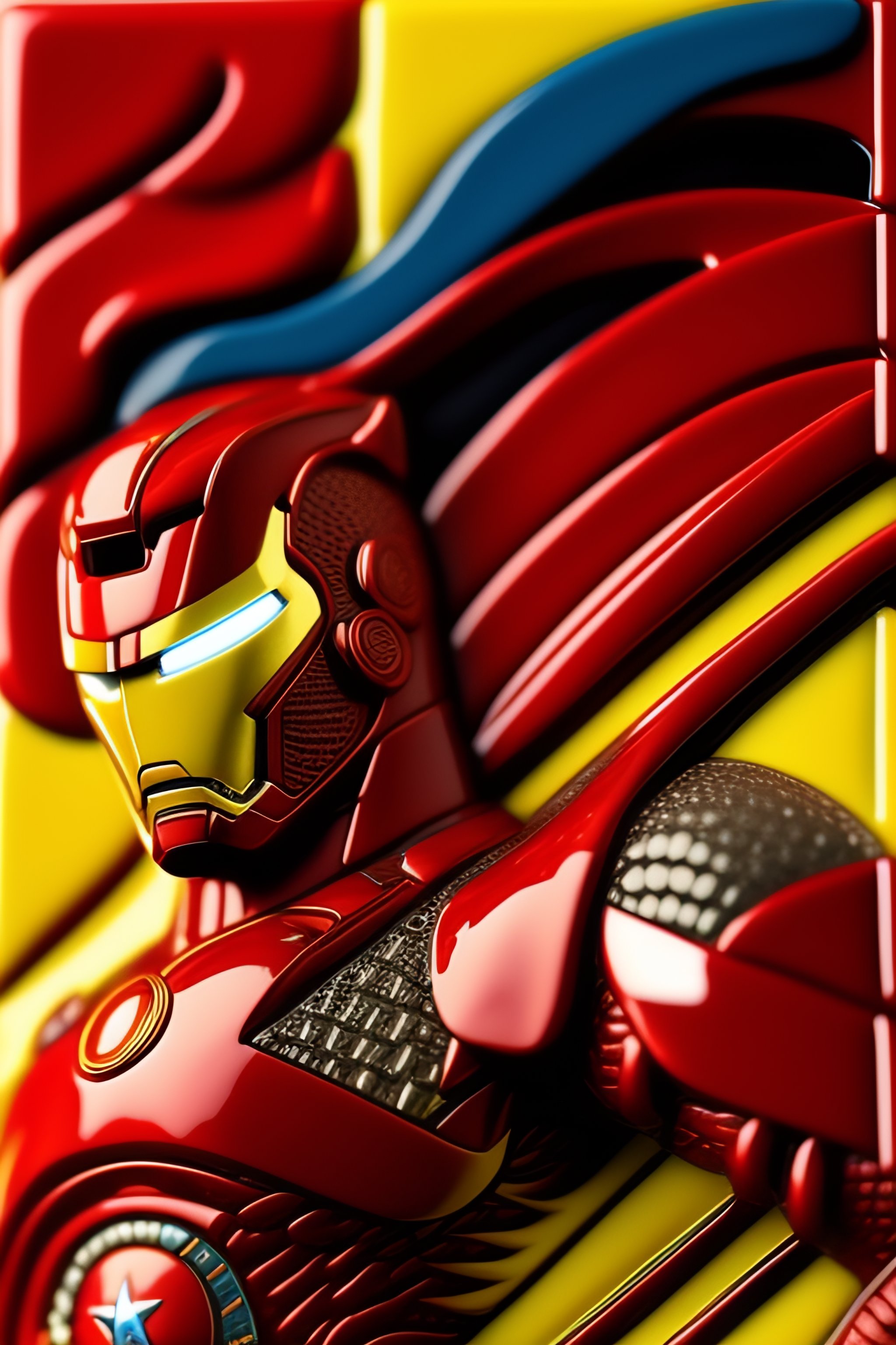 Lexica - Donald Trump as ironman riding a dragon ceramic tile art sword