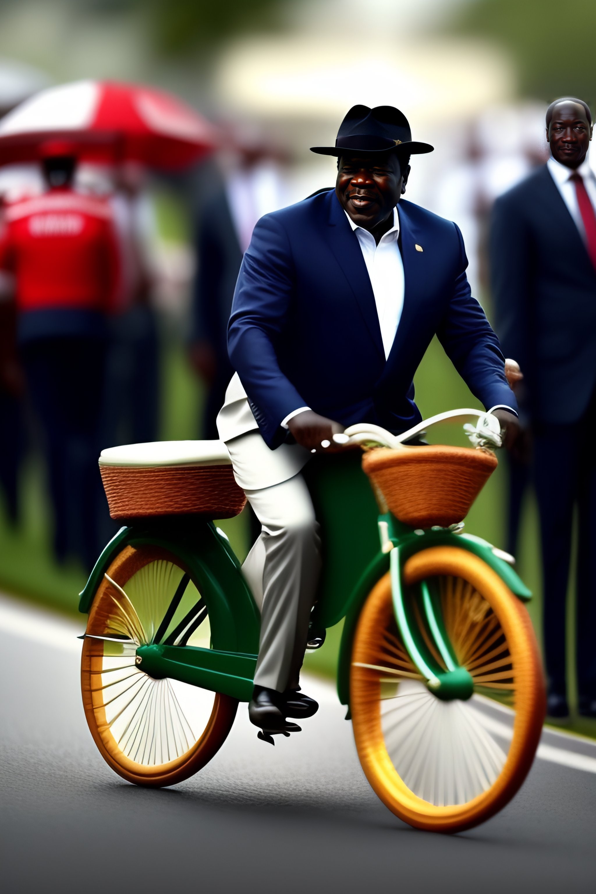 Lexica - Goodluck Jonathan in a bicycle