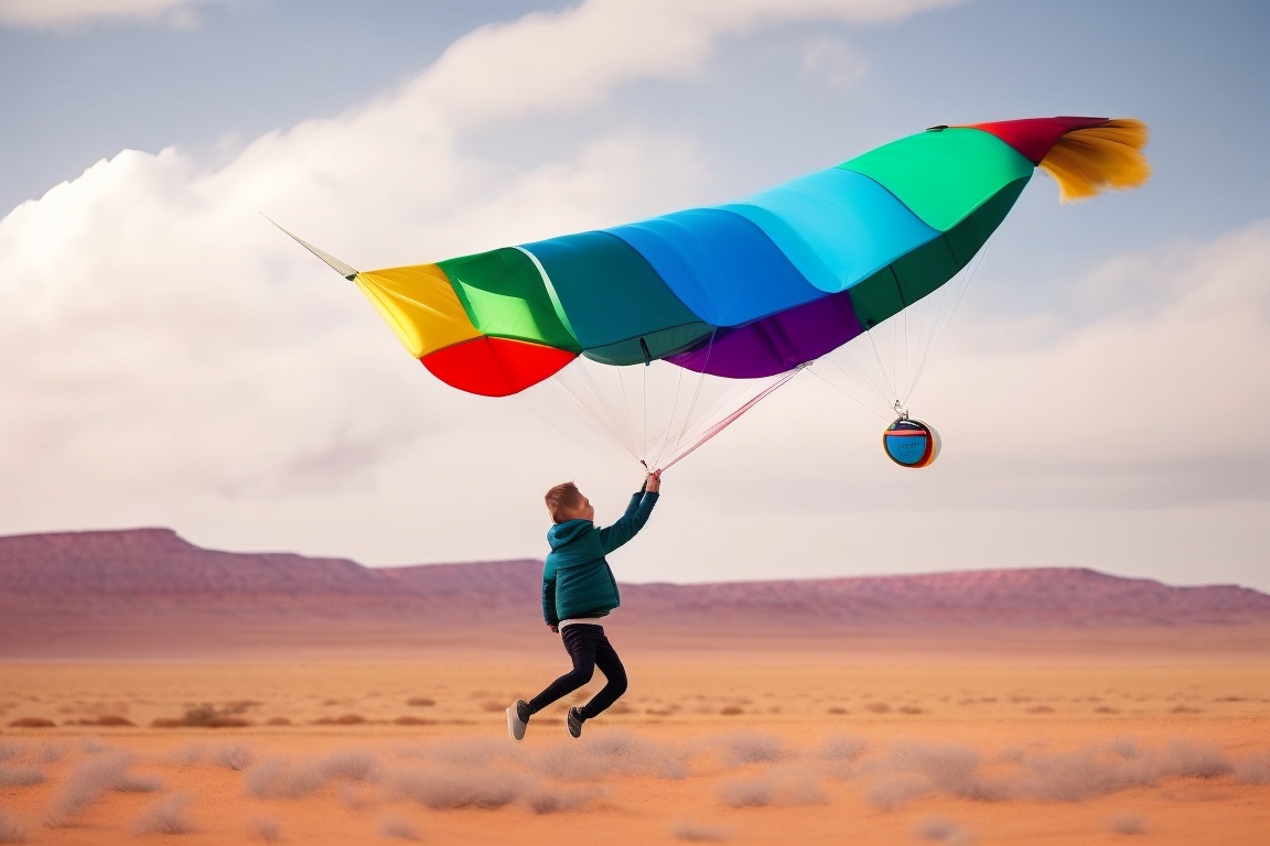 Lexica - With a burst of wind, the kite lifted Max off the ground and ...